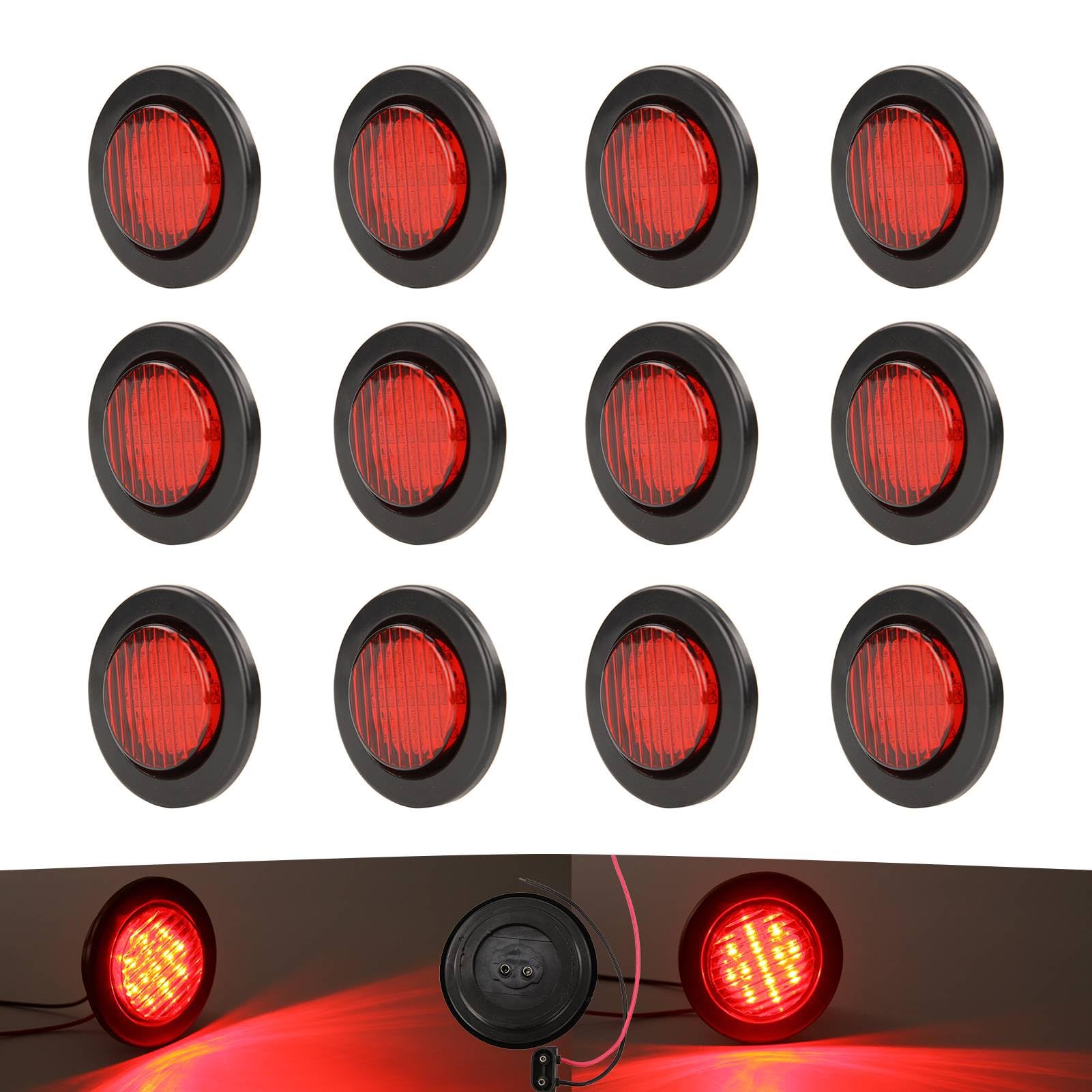 Snapklik.com : NEW SUN Premium 2.5" Round LED Trailer Lights, 13 Red ...