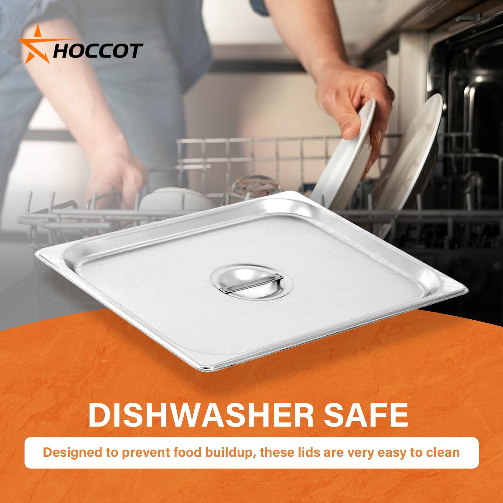 Snapklik.com : HOCCOT 6-Pack 1/2 Size Stainless Steel Steam Table Lid ...