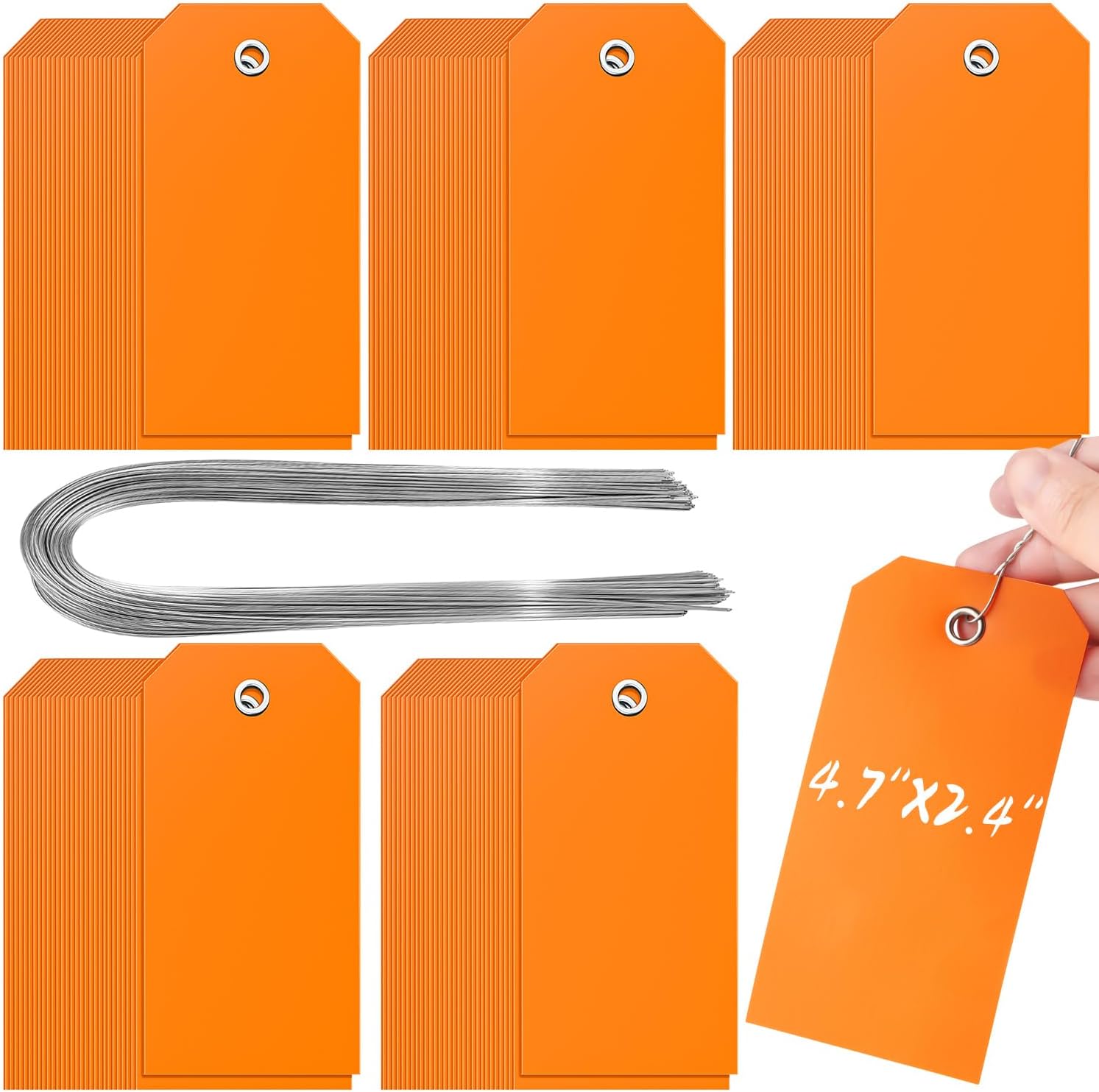 Amazon.com: 220 Pieces 4 3/4" x 2 3/8 Plastic Shipping Tags with Wires ...