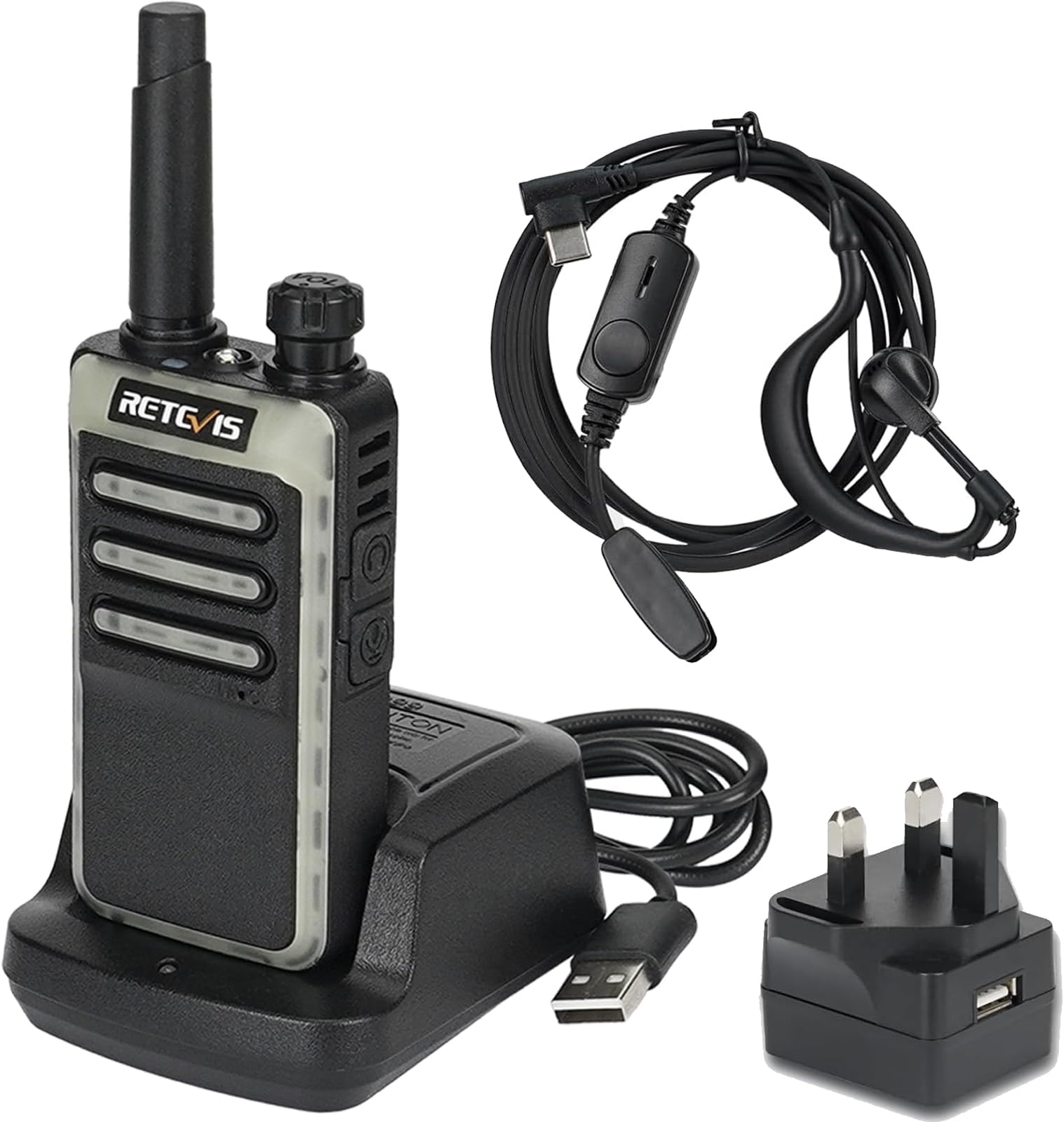 Retevis RB666 Walkie Talkies, Fast Charging USB-C 2 Way Radio, 1h Full ...