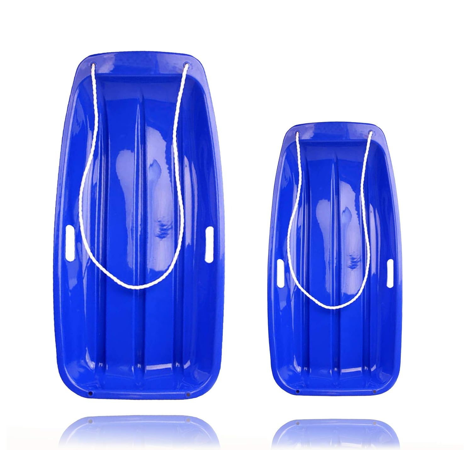 Ma.Lina.Ann Plastic Snow Sleds for Kids and Adult Toboggan Sleds with 2 ...