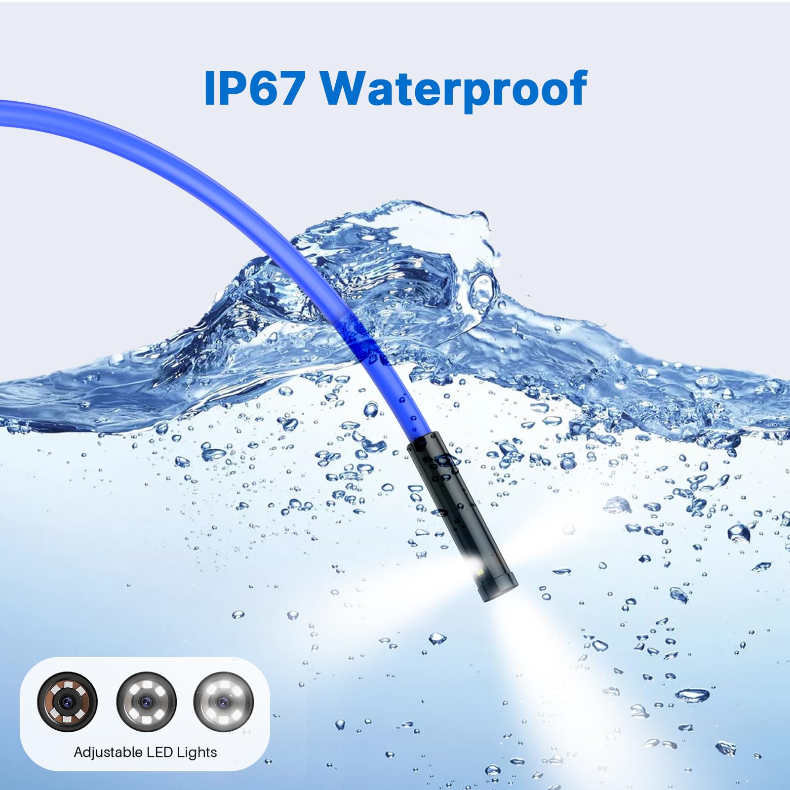 Snapklik.com : Oiiwak Triple Lens Sewer Inspection Camera - 50ft Endoscope