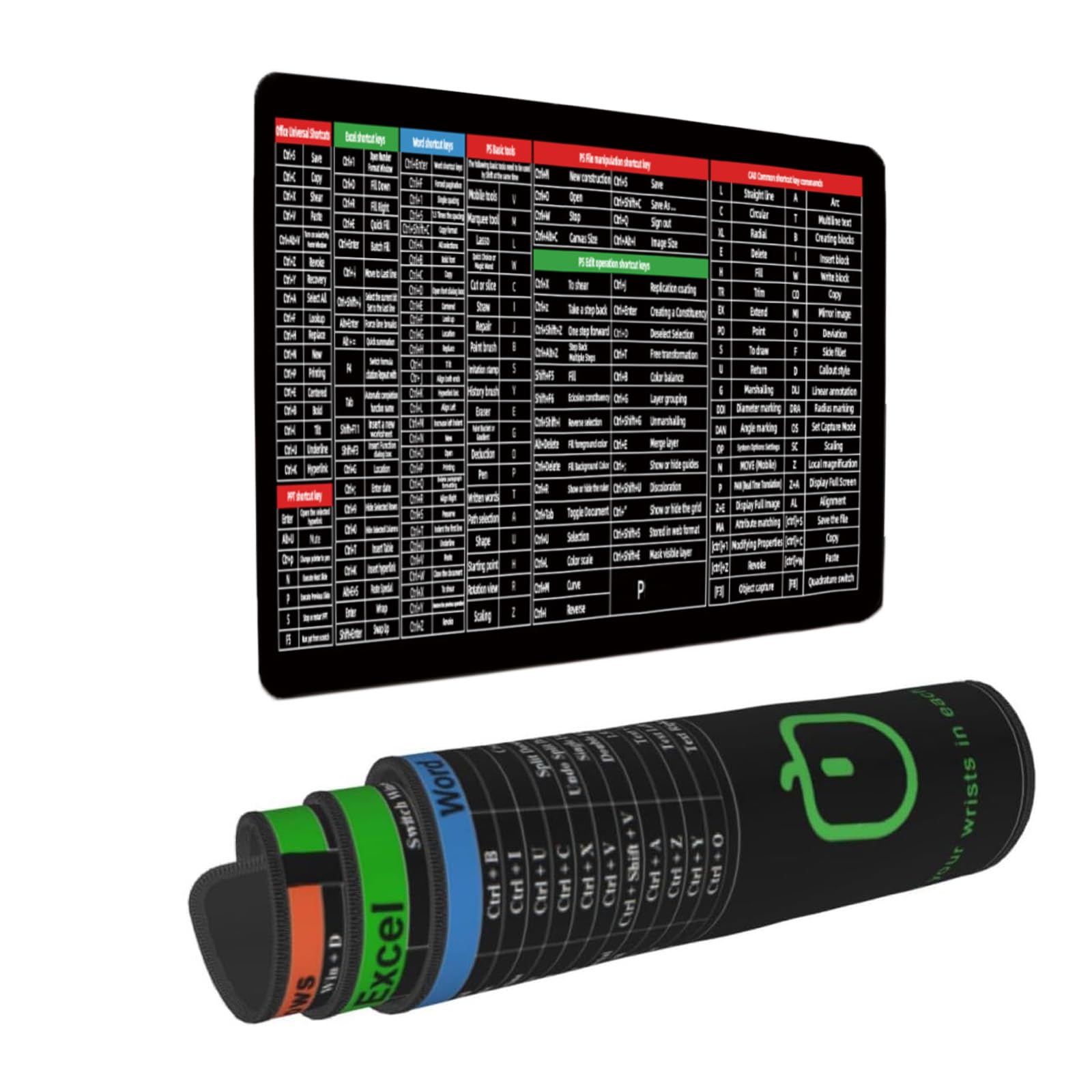 Buy Get Excel Pad - Shortcut Keyboard Mat Excel, Excell Short Cut Mouse ...