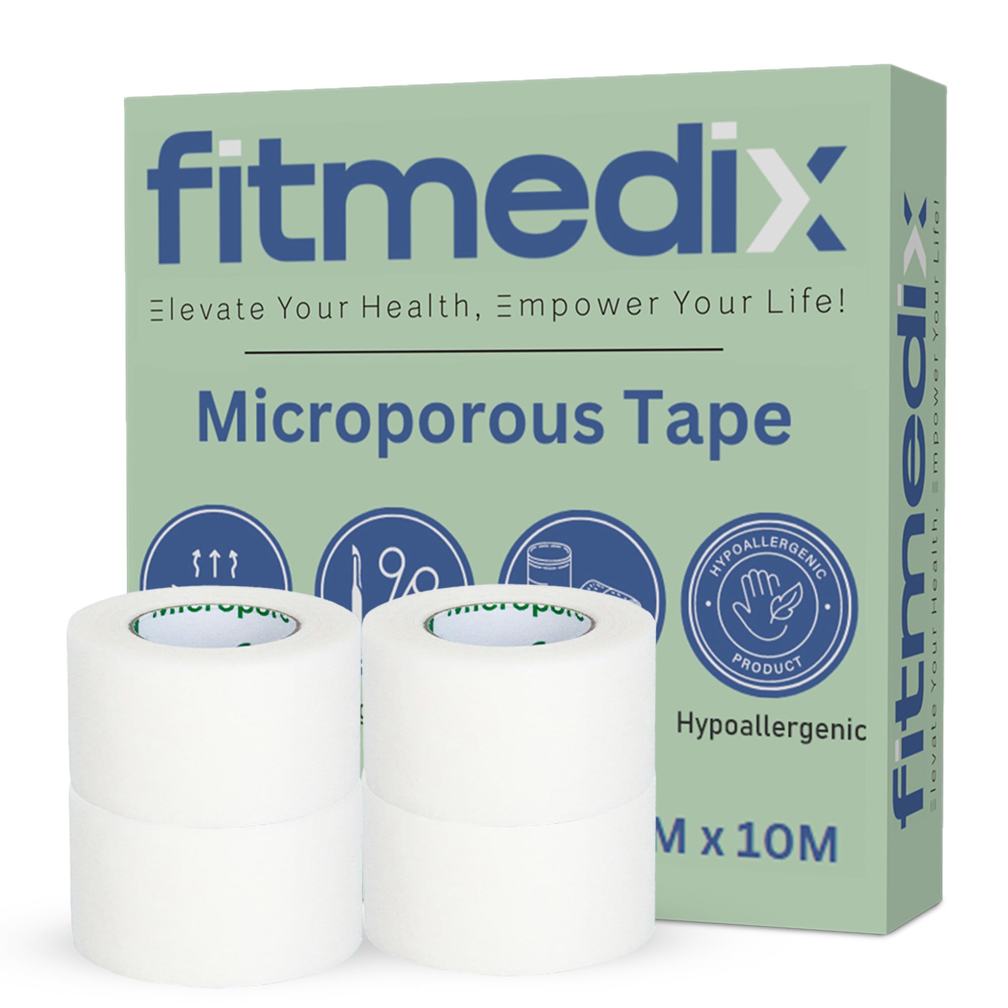 Micropore Surgical Tape 2.5cm x 10M (4 Rolls) | Premium Medical Tape ...