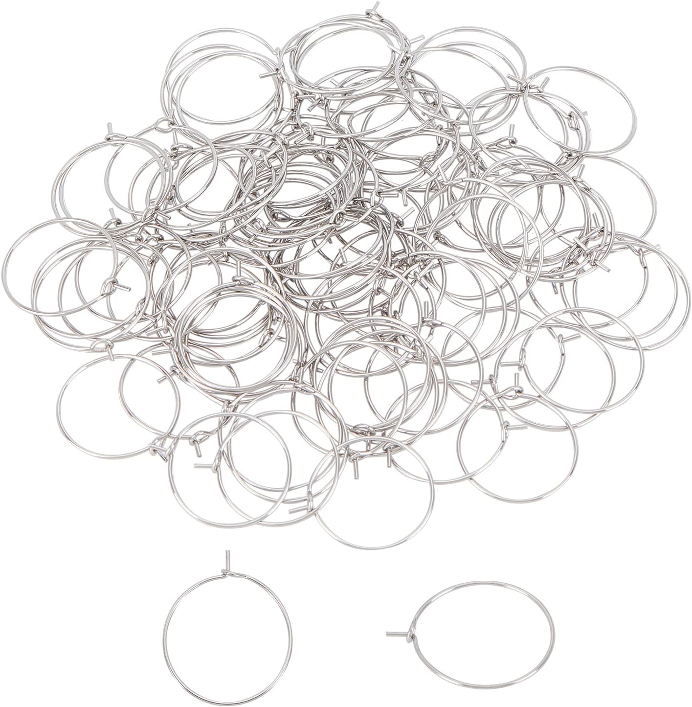 Amazon.com: BEADNOVA Hoop Ear Wires 30pcs Stainless Steel 30mm Wine ...