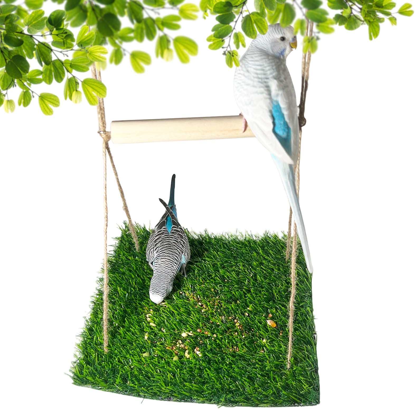 Amazon.com : FlidRunest Large Bird Swing Toy, Bird Grass Mat Hammock ...