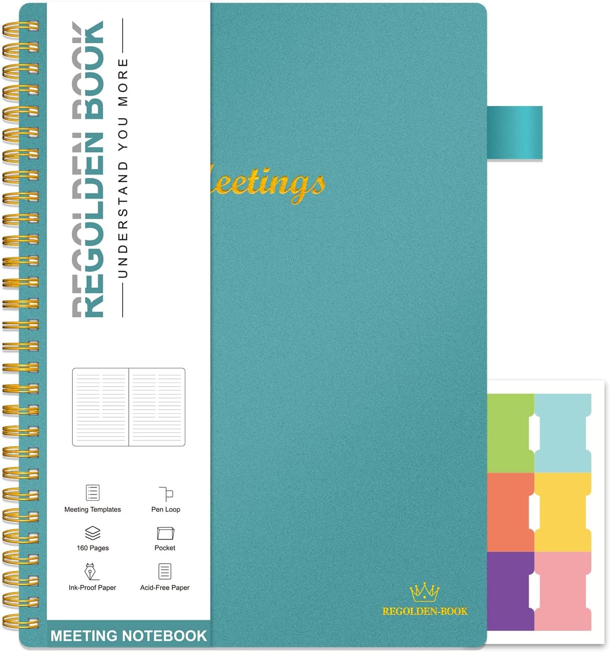 Amazon.com : Professional Meeting Notebook for Work 8.5"x11" with Tabs ...