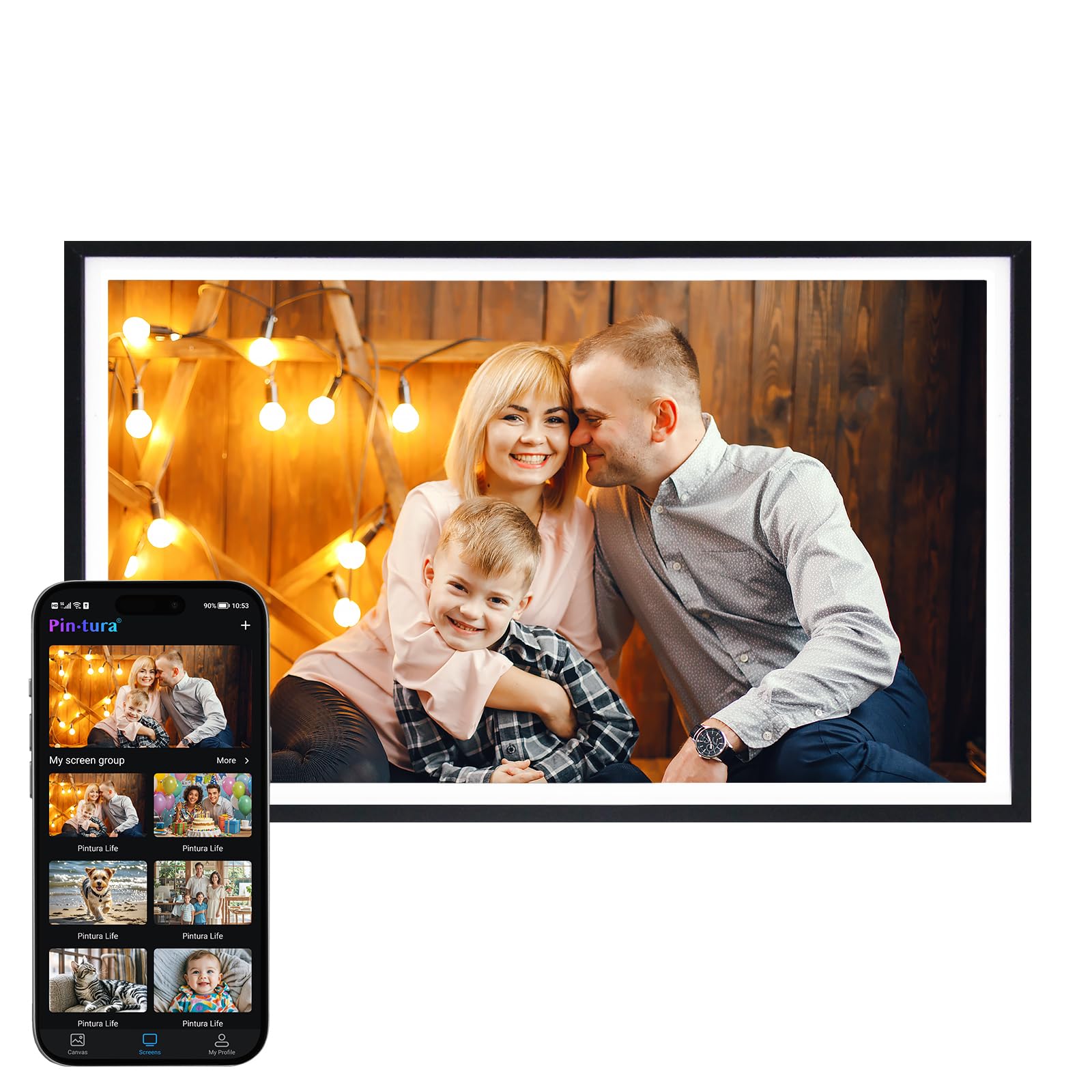 Amazon.com : PINTURA Digital Picture Frame,13.3" WiFi Photo Frame 1080p ...