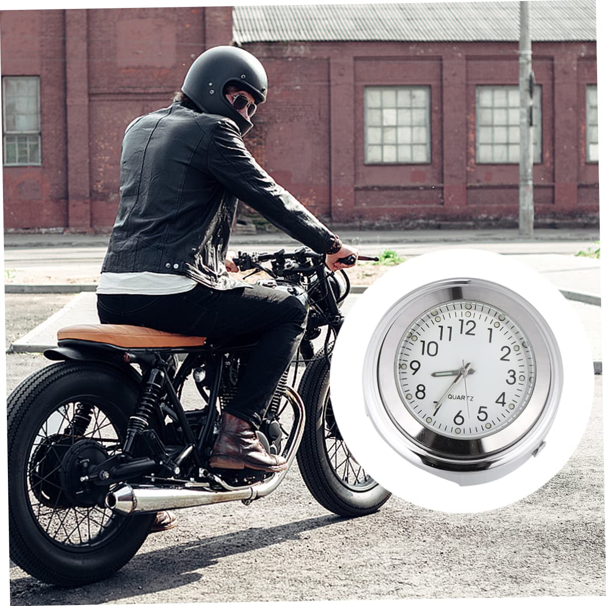 Motorcycle Handlebar Digital Clock 1pc Universal Motorcycle Handlebar