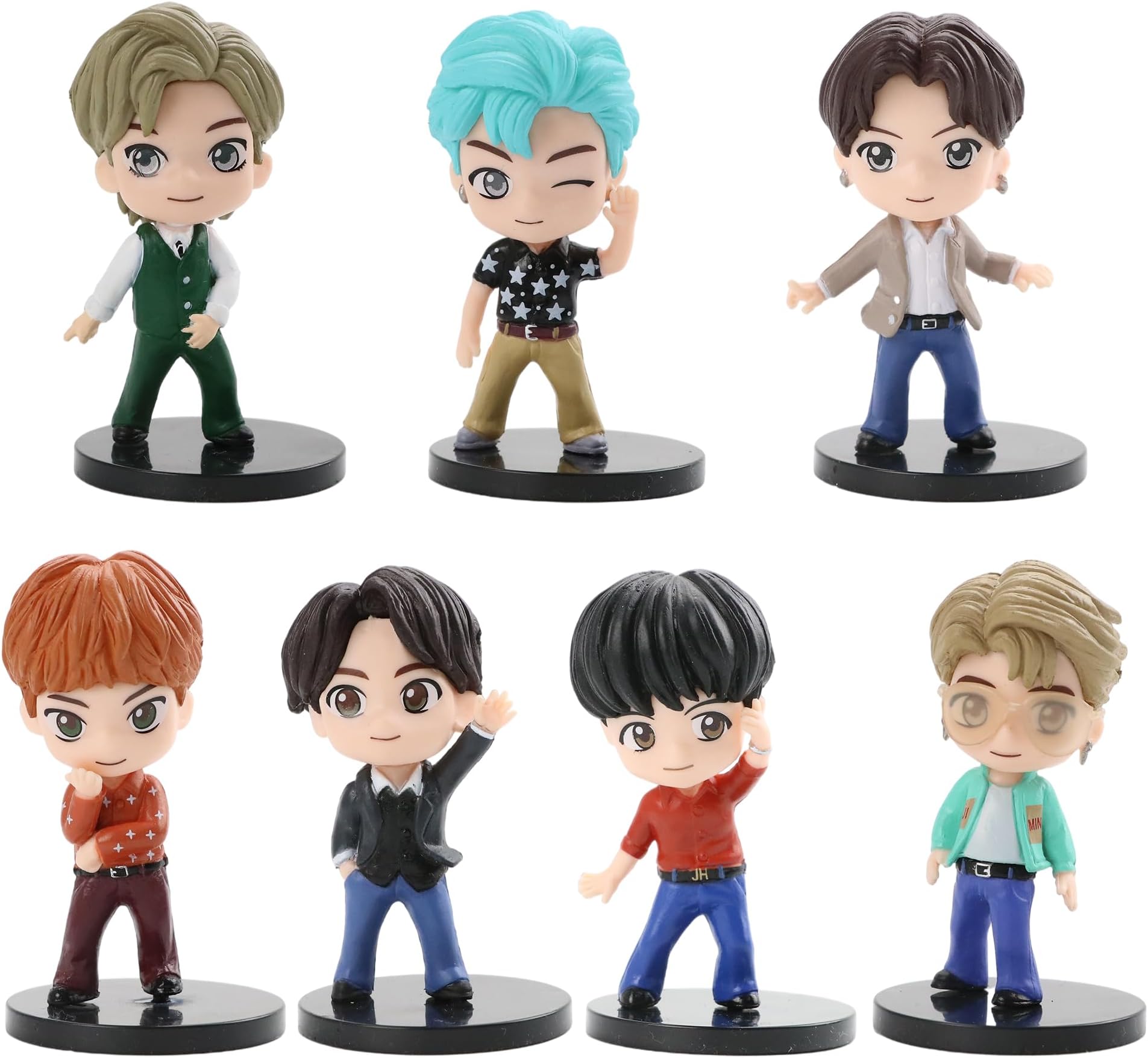 Amazon.com: MC TTL 7PCS BTS cake toppers Characters set of Action ...