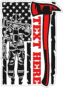 Amazon.com: Custom Firefighter Sticker Personalized Fireman Name ...