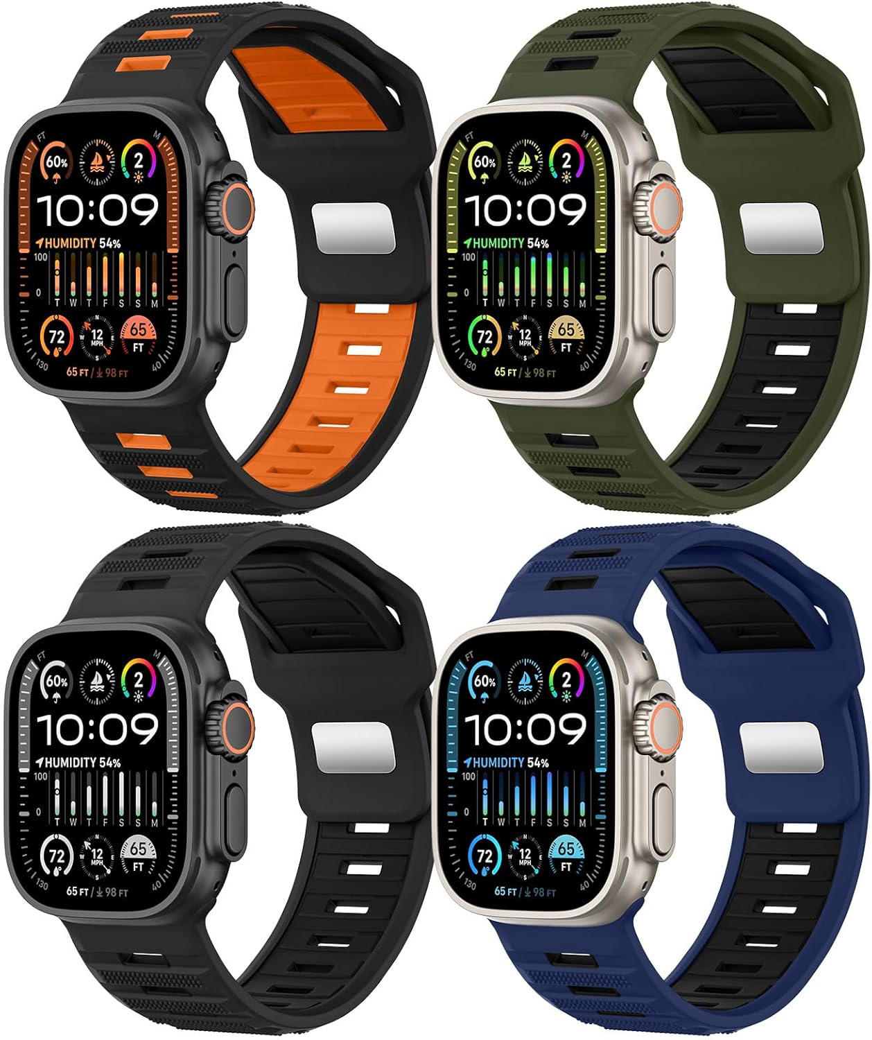 MoKo 4Pack Sport Bands Compatible with Apple Watch Ultra 2/Ultra Band ...