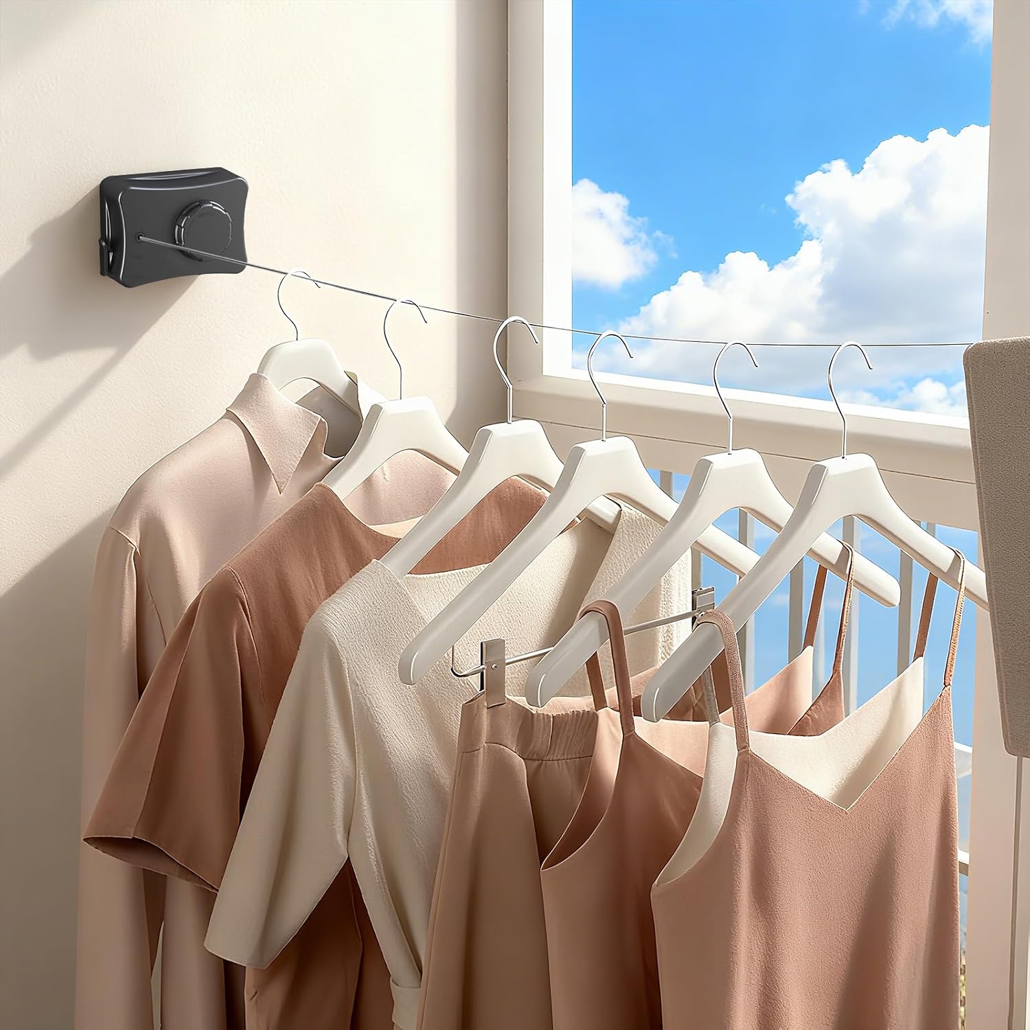 Amazon.com: LxBrillxiant Retractable Clothesline for Outdoor & Indoor ...
