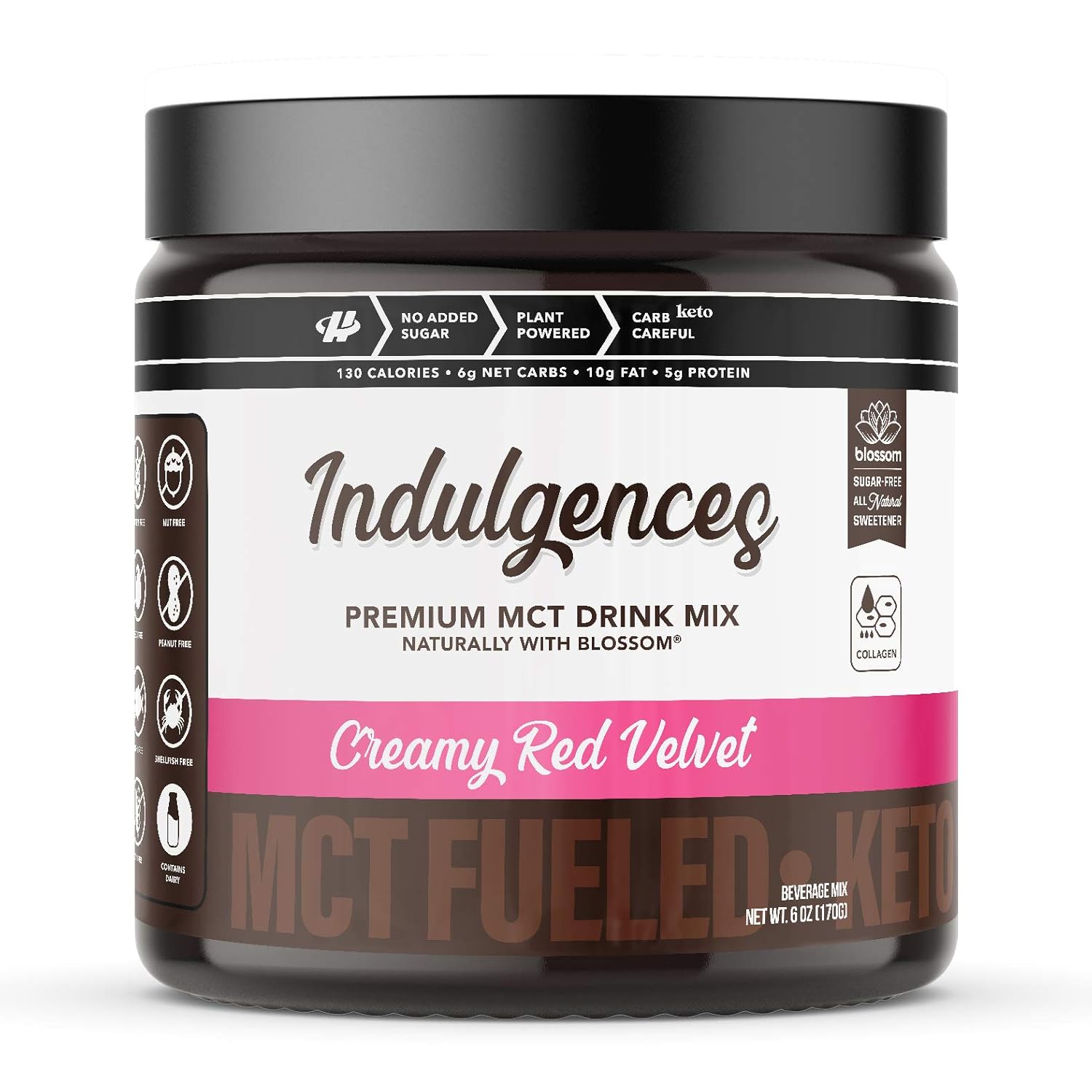 Amazon.com : Indulgences Creamy Red Velvet Premium MCT Drink Mix - Keto ...