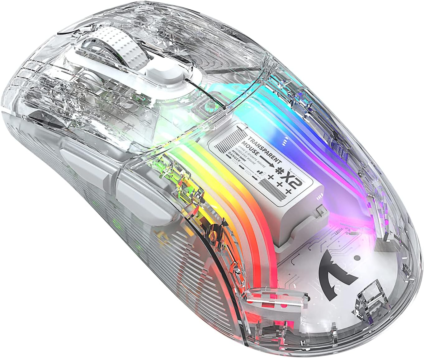 Amazon.com: Wireless Gaming Mouse Transparent Rechargeable 2.4G ...