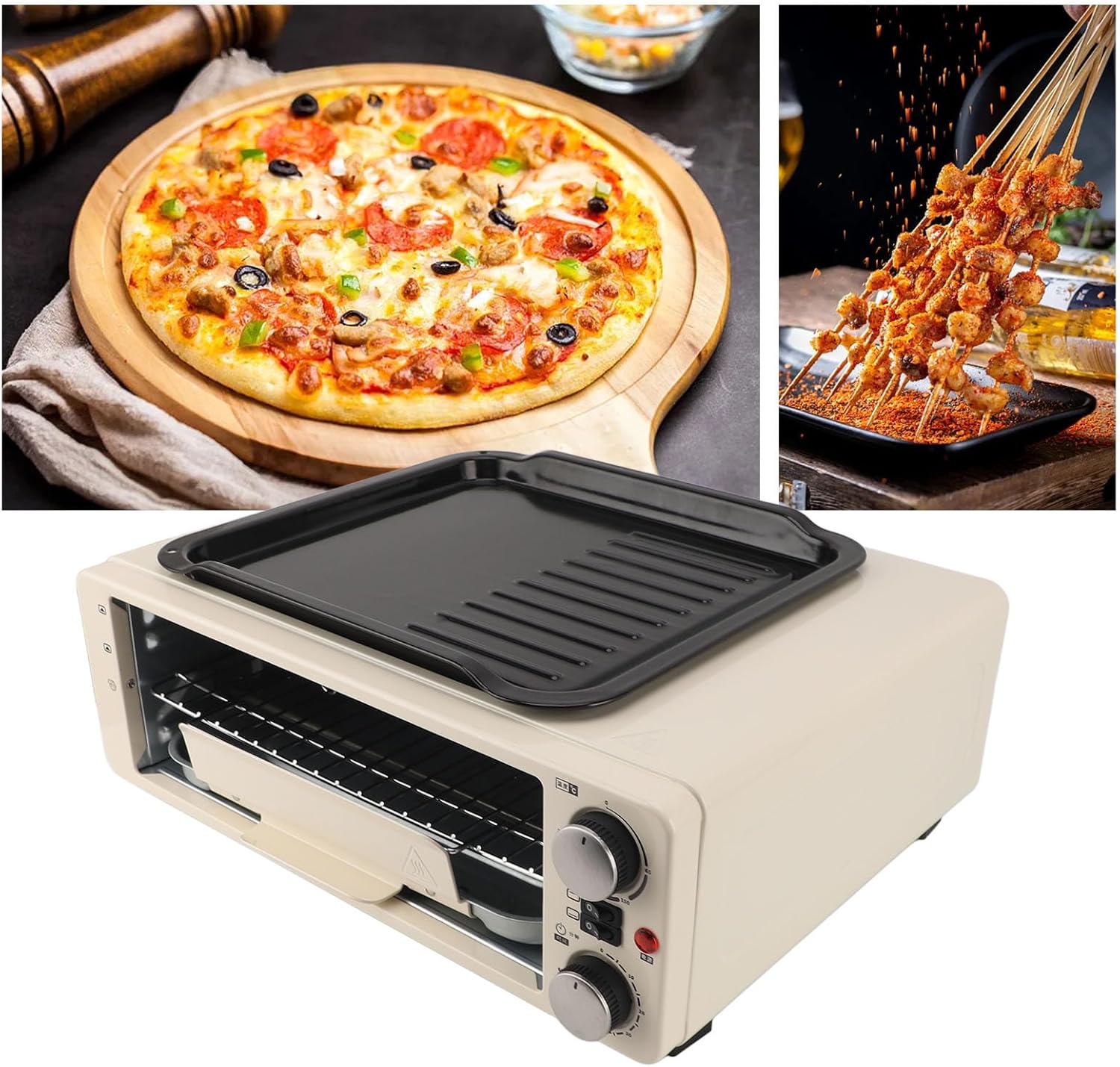Amazon.com: Jiawu Pizza Oven, 5 in 1 Electric Pizza Oven Indoor ...