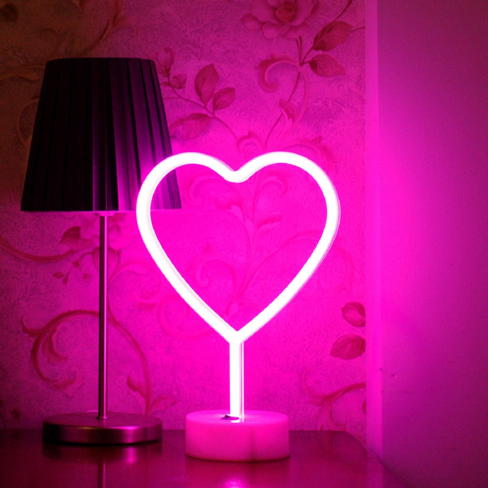 Warm White Lightning LED Neon Light Sign Lamp Room Decor Battery/USB ...