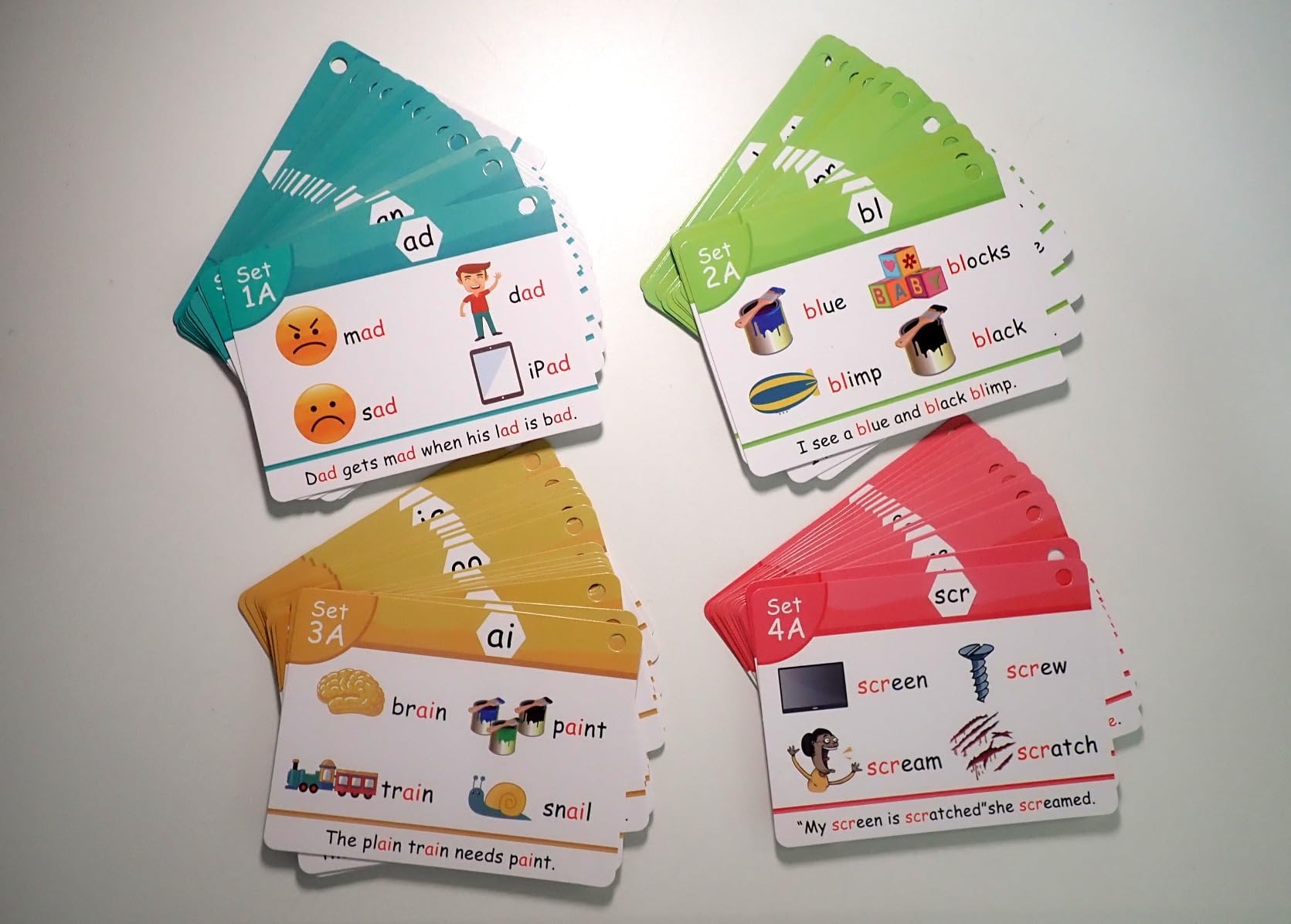 Phonics Flash Cards, 62 Picture Cards Flashcards for 1~8Years Old ...