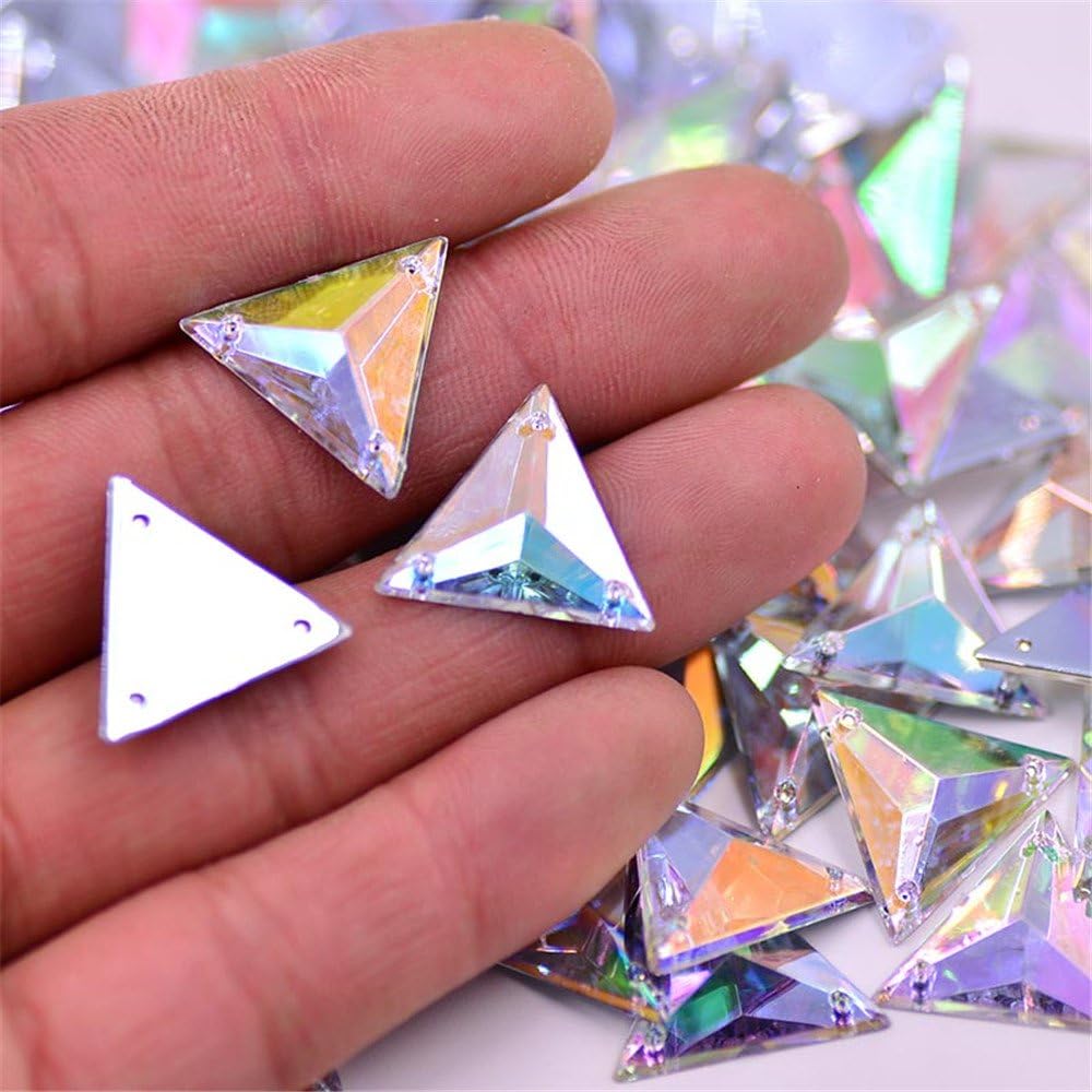 Amazon.com: Big Bright 60pcs 16mm Triangle Light Crystal AB Acrylic ...