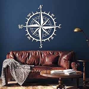 Amazon.com: Nautical Compass Metal Wall Art, Metal Compass Wall Decor ...