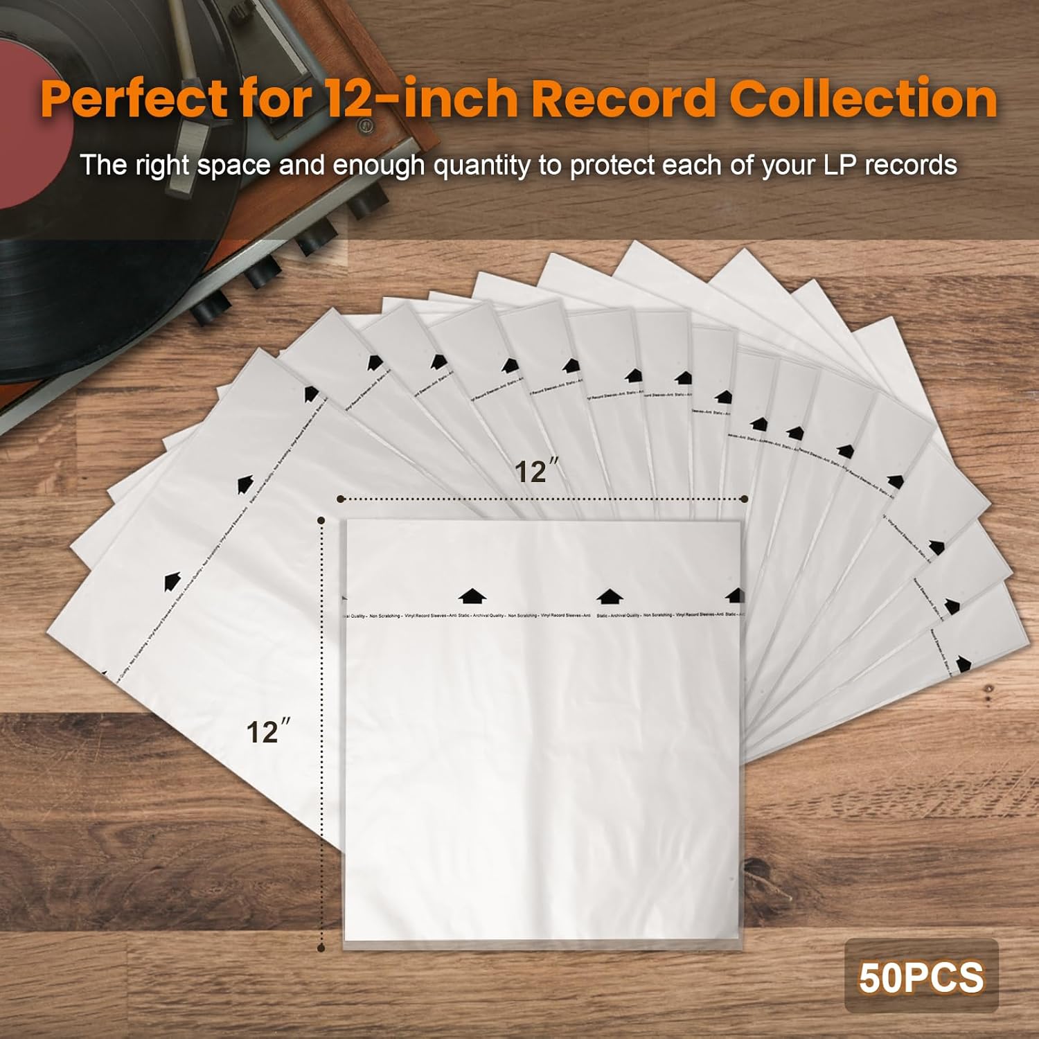 Record Inner Sleeves, Vinyl Protective Inner Sleeves, 3-Layer Anti ...