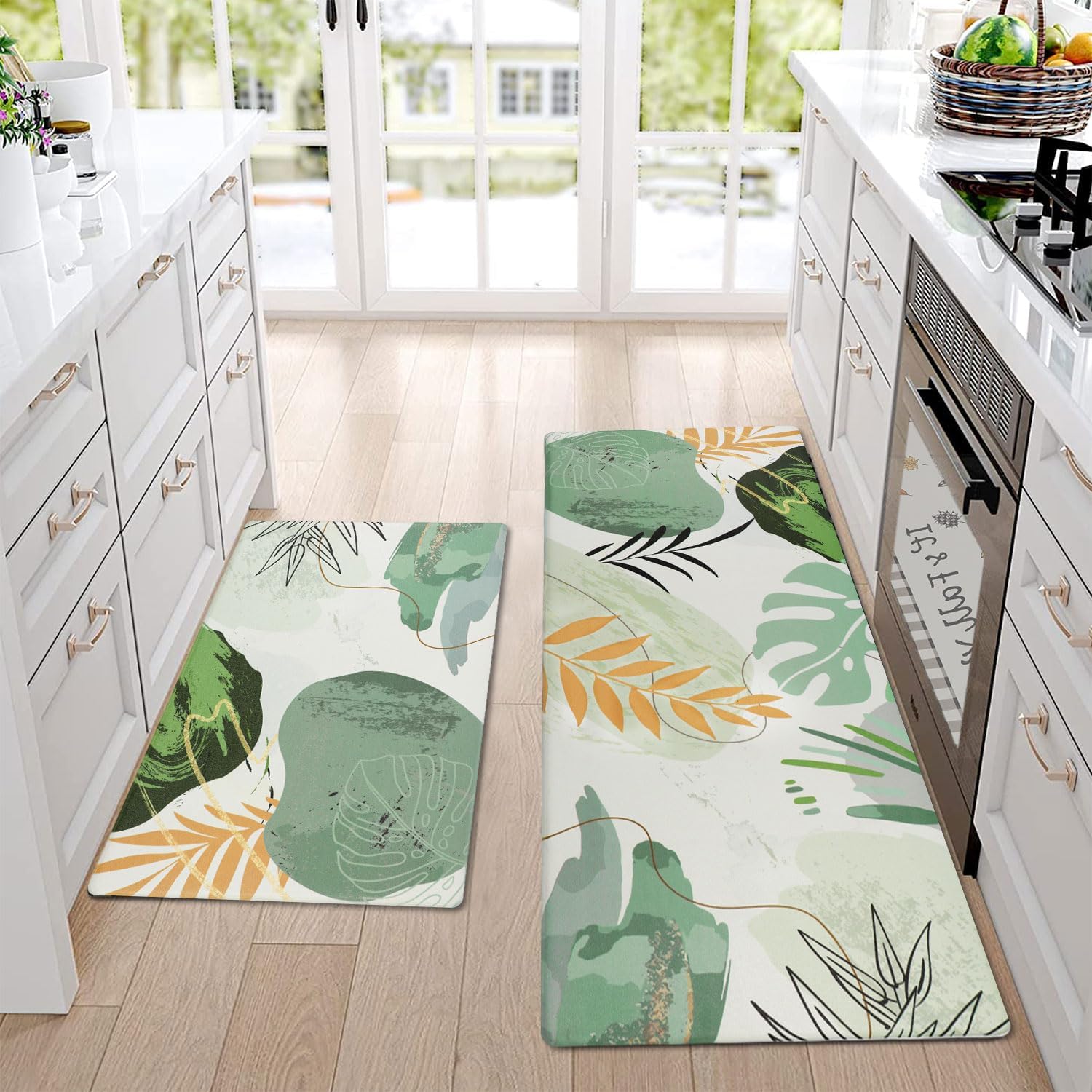 Homcomoda Kitchen Rugs Sets of 2 Cushioned Anti Fatigue Kitchen Mats ...