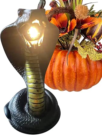 Mimoqk Scary Snake Night Light, Snake Figurine Gothic Lamp USB Powered ...