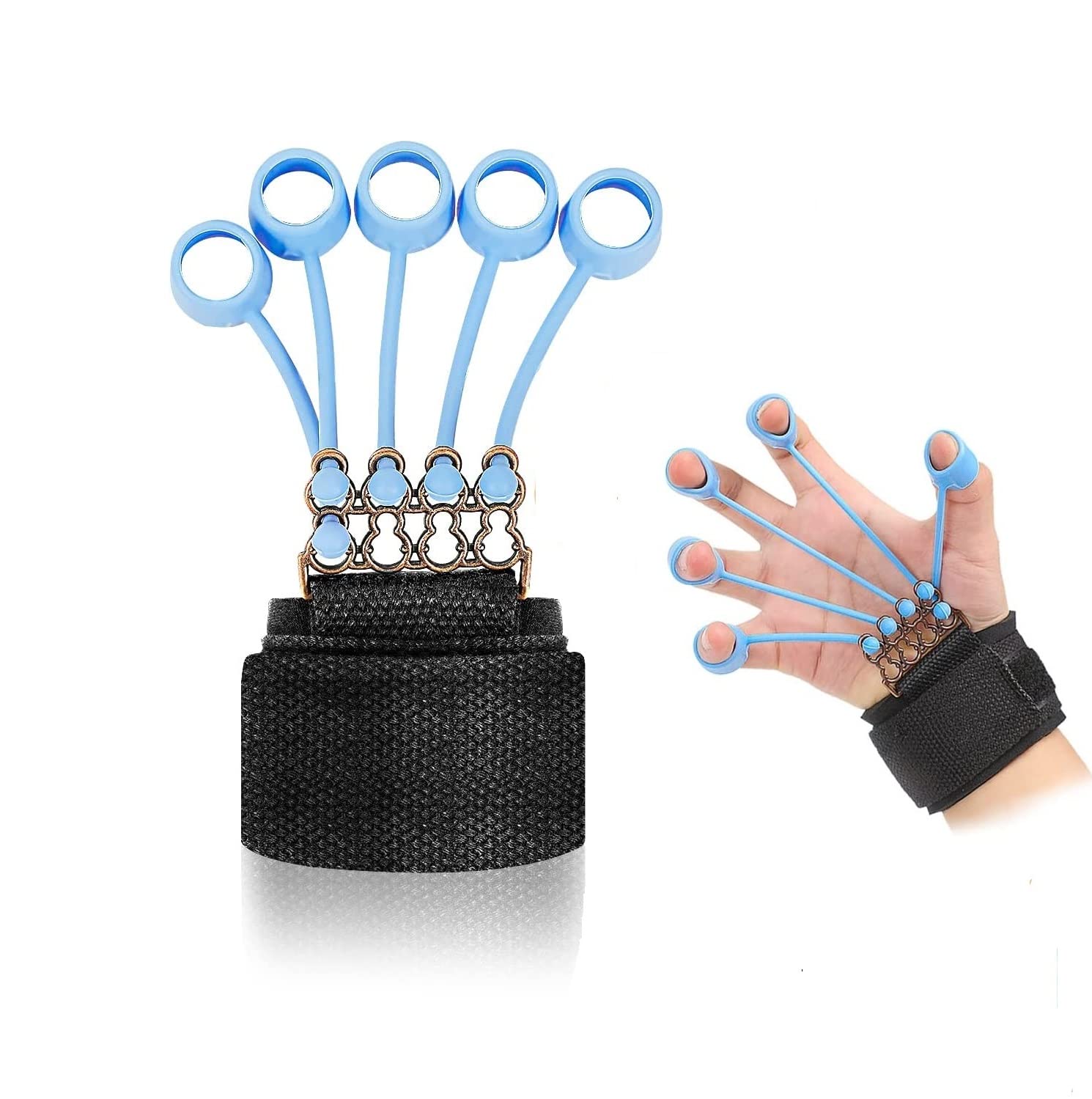 SAMJU Finger Gripper Strength Trainer Hand Yoga Resistance Band Finger ...