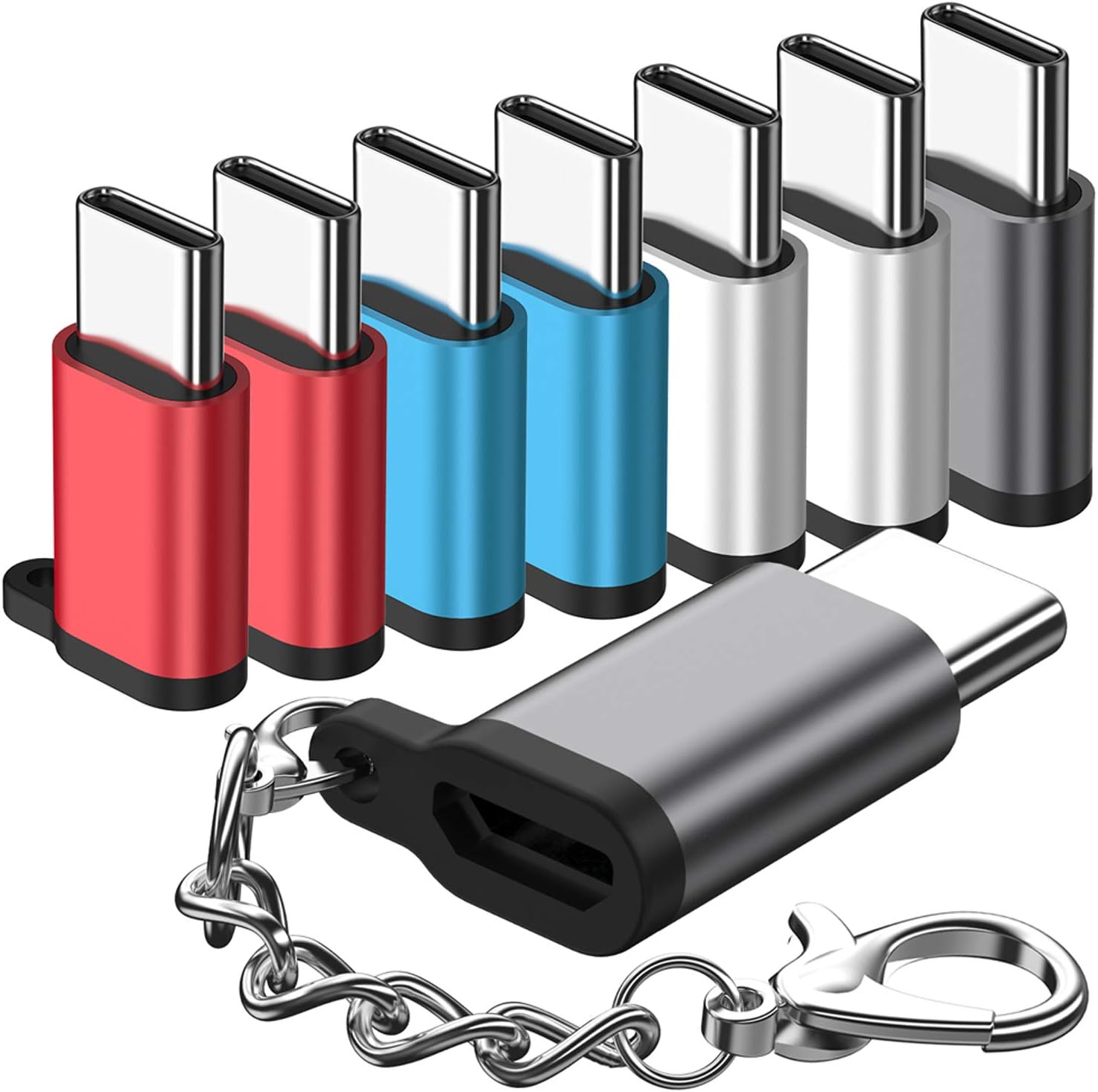 Amazon.com: Micro USB to USB C Adapter,(8-Packs) Aluminum Type C ...