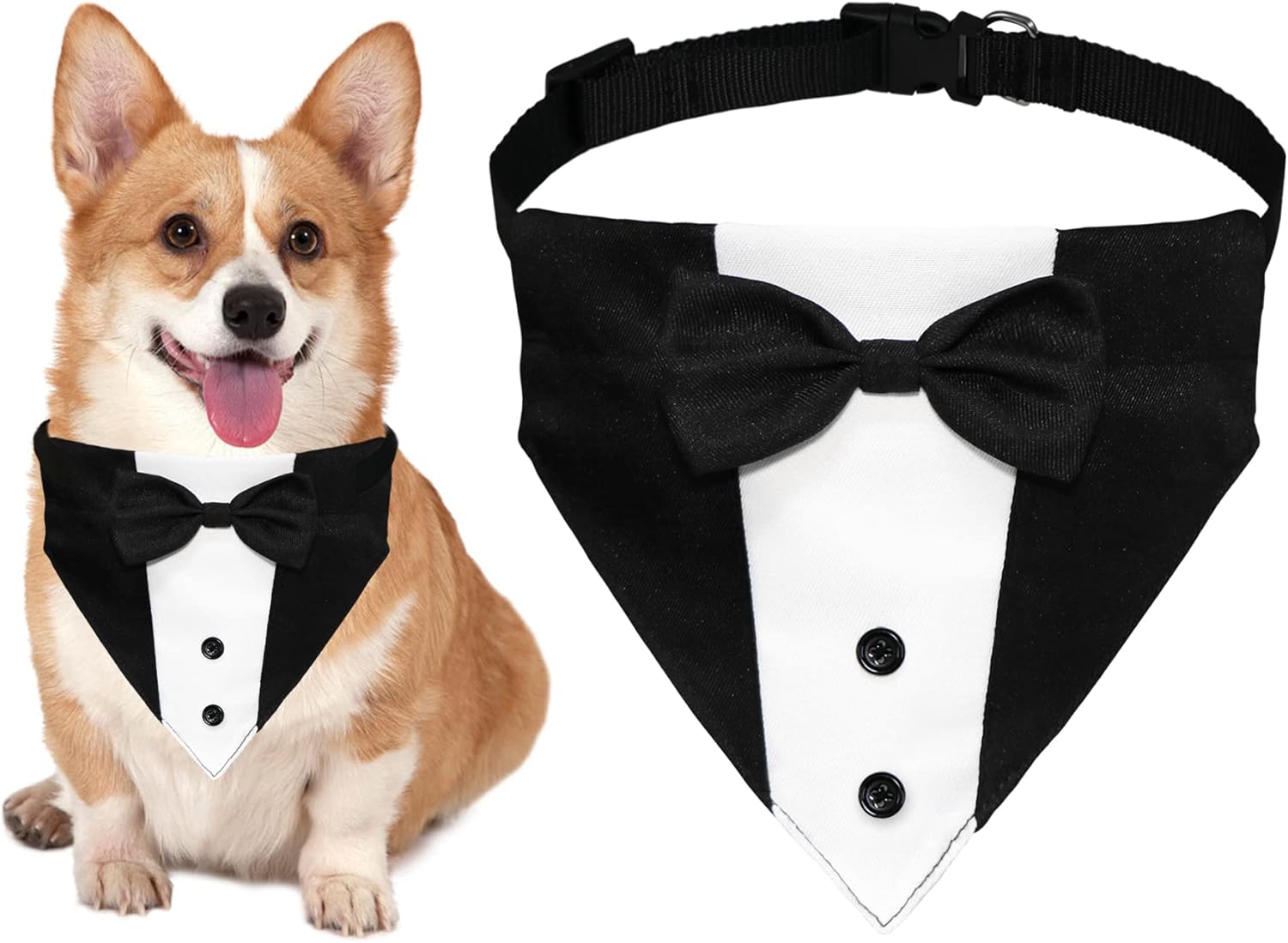 Amazon.com : GOYOSWA Dog Tuxedo Dog Suit Dog Wedding Bandana Collar ...