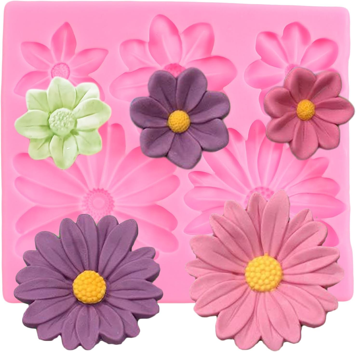 Amazon.com: Flower Blossoms Silicone Mold Daisy Chrysanthemum Flower ...
