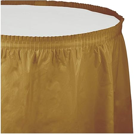 Amazon.com: Creative Converting Plastic Table Skirt, 21.5-Feet, White ...