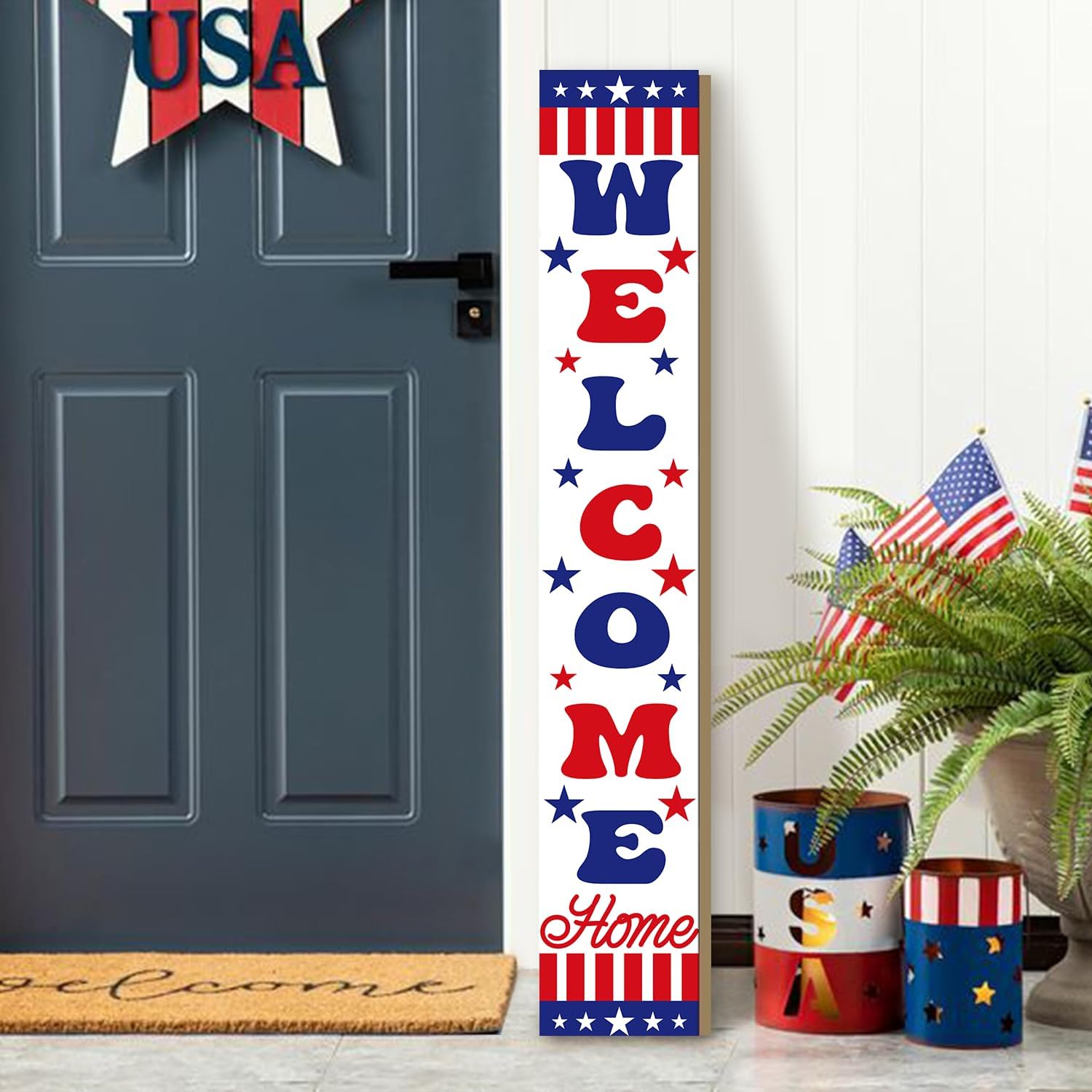 Amazon.com : Lineshading 4th of July Porch Sign Farmhouse Patriotic ...
