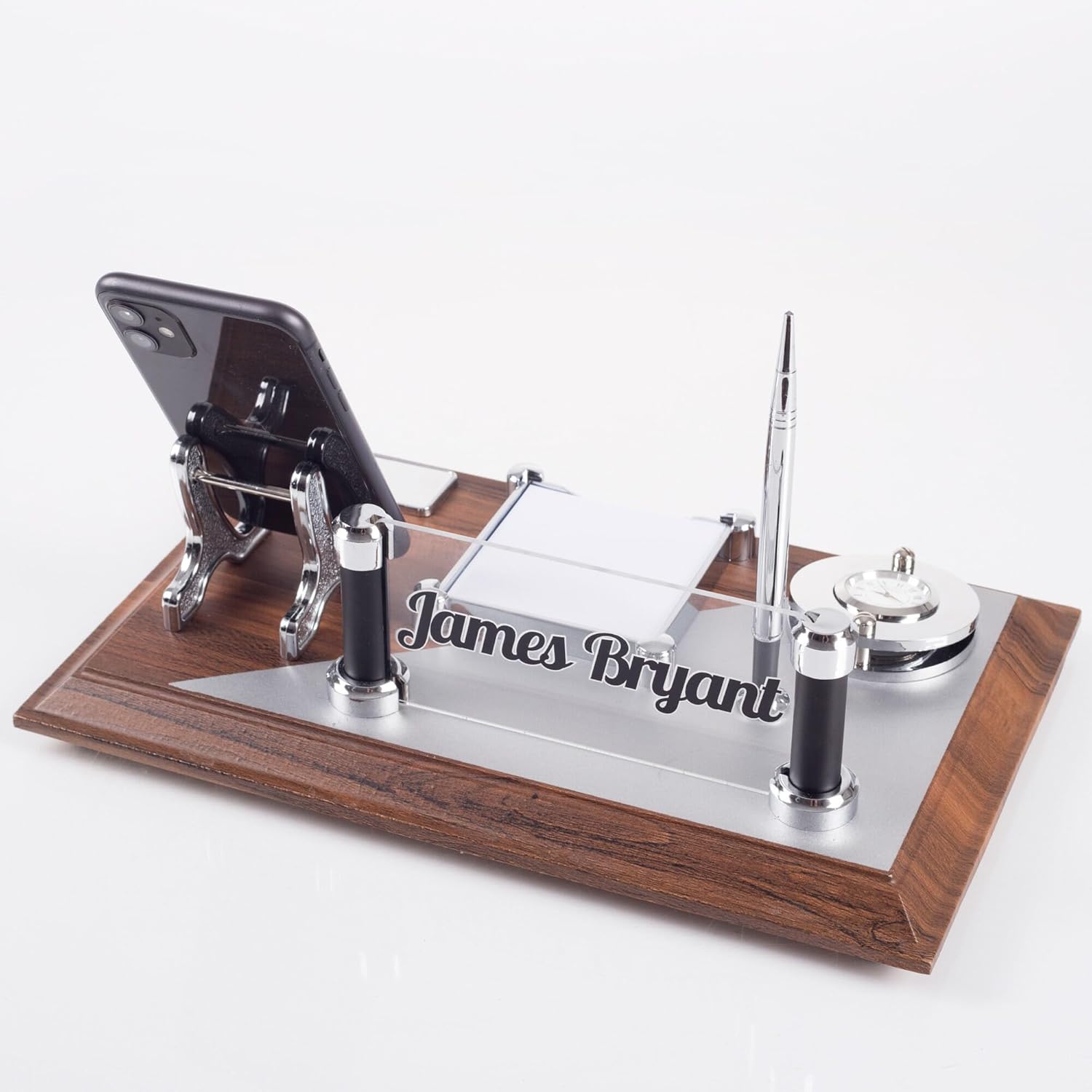 Amazon.com: Wood Desk Name Plate Office Organizer, Solid Wooden ...