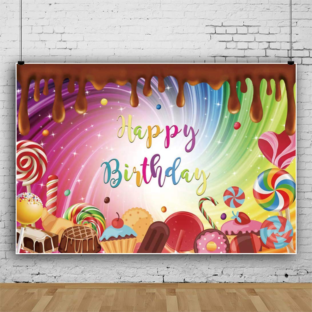 10x8ft Candy Dessert Backdrop - Sweet Birthday Party Background, Baby ...