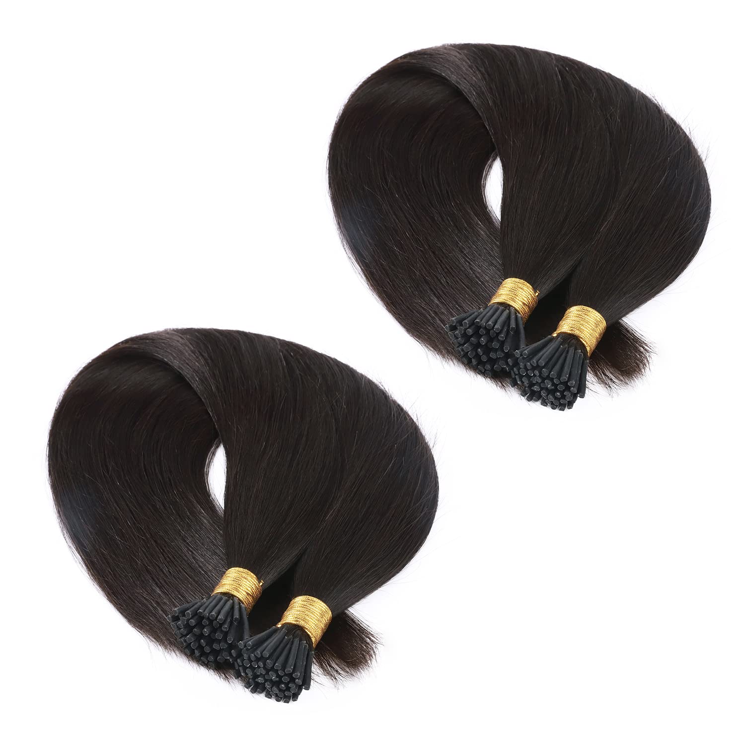 Amazon.com : 16+18Inch, 1B Natural Black, 100g, Hairro I Tip Hair ...