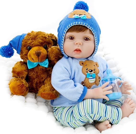 Amazon.com: Milidool 22-Inch Reborn Baby Boy Doll with Accessories ...