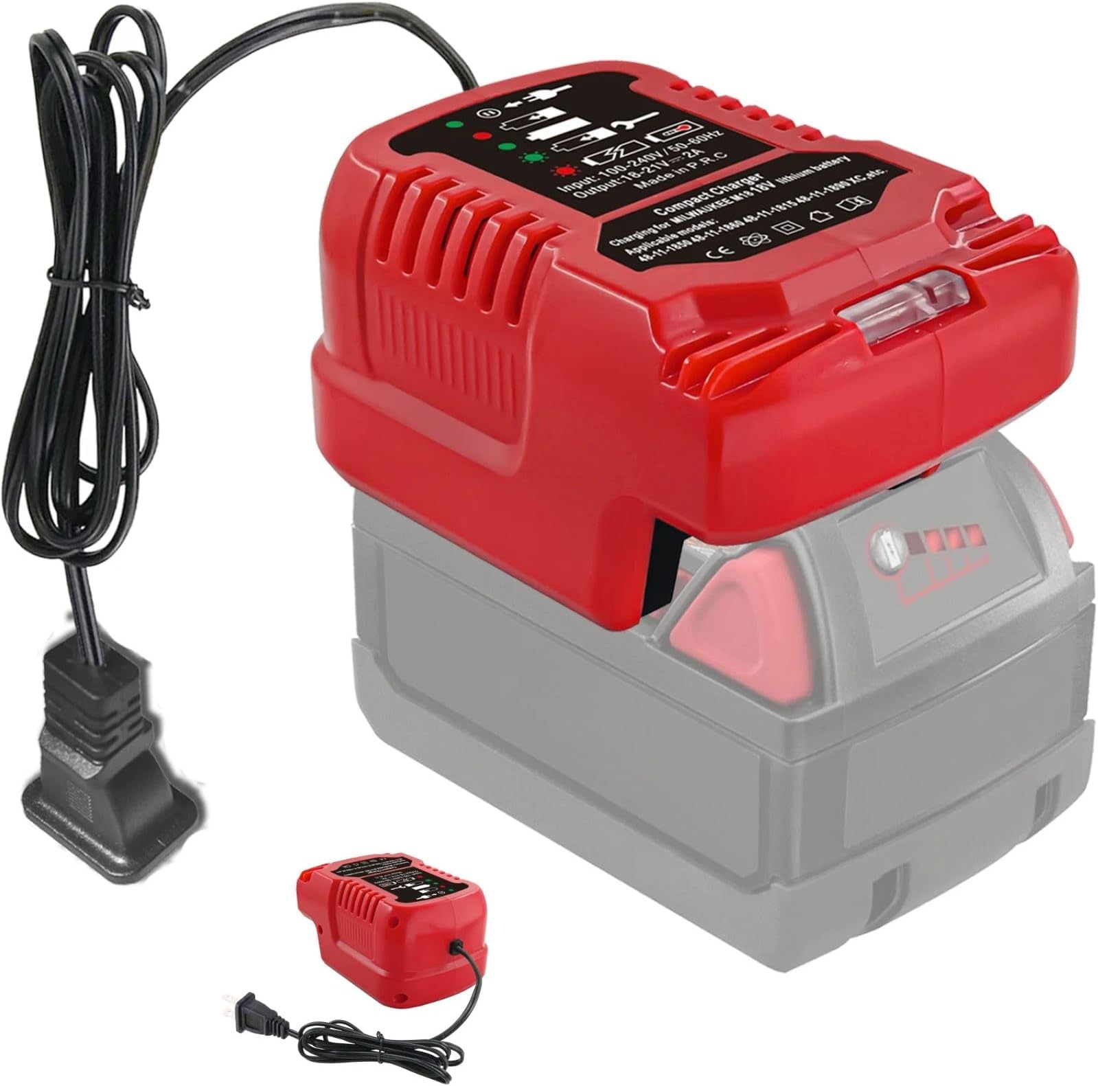Amazon.com: for Milwaukee 18V Battery Charger,M18 Mini Charger ...