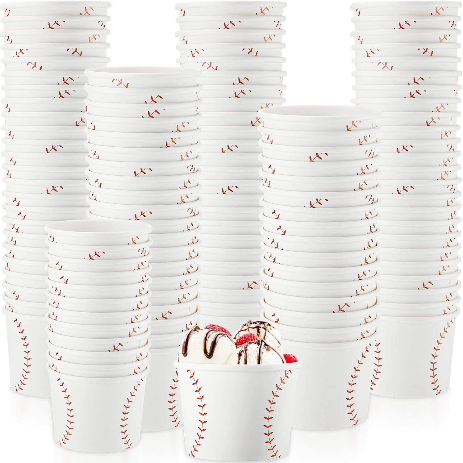 Amazon.com: Patelai 100 Pieces Baseball Paper Cups 8oz Disposable Ice ...