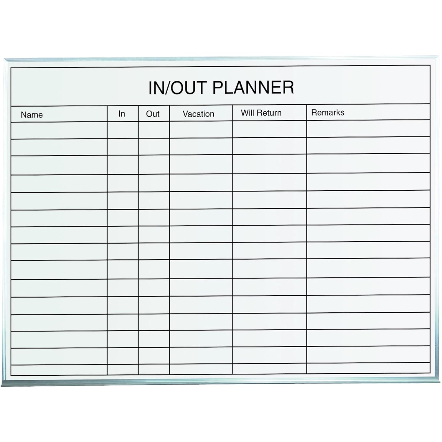 Amazon.com: Aviditi in/Out Staff Dry Erase Board, 3 x 2', White, Use to ...