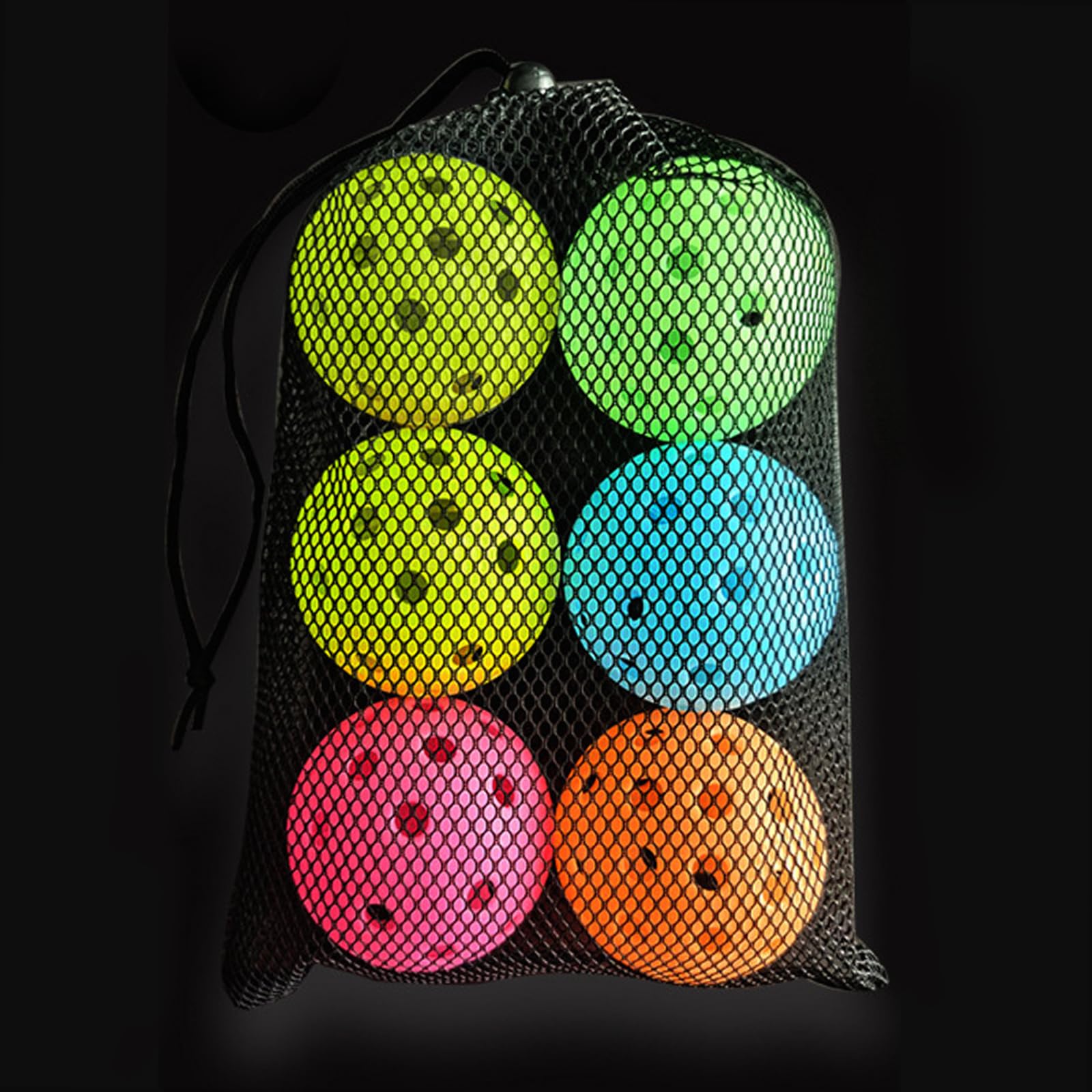 Amazon.com : FOORAINDA Glow Pickleball 6 Pack Dia. 74mm 40 Holes Pickle ...