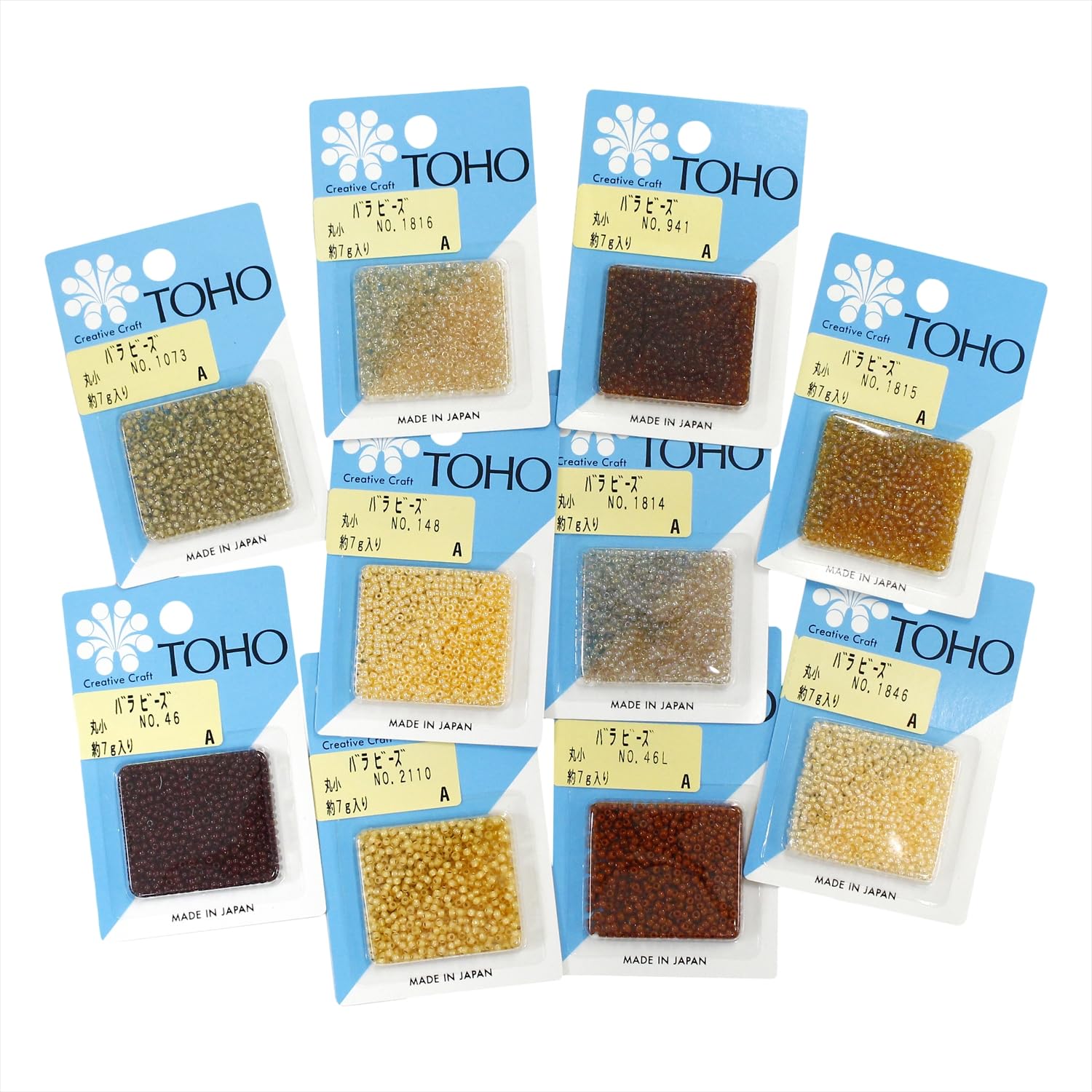 Amazon | 日本紐釦貿易(Nippon Chuko) 定番TOHOビーズ10色アソートセット 丸小ビーズ オレンジ＆ブラウン系 TUKU ...