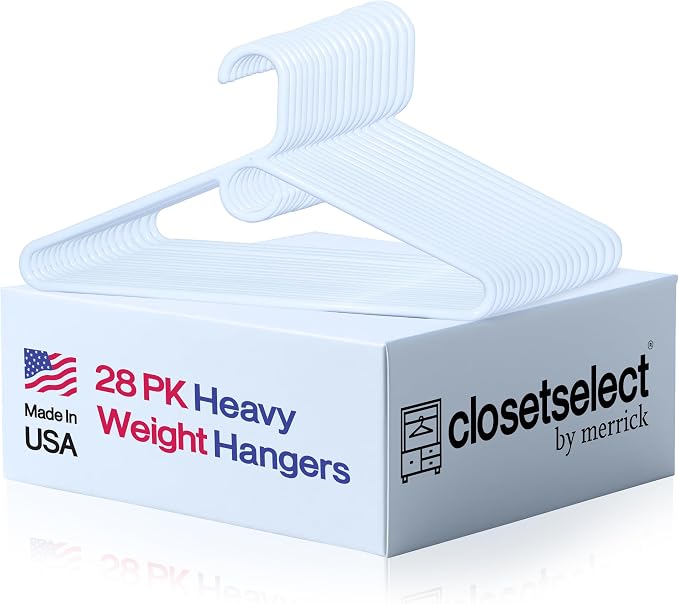 Amazon.com: Ultra Heavy Duty Plastic Hangers, Made in USA, White Heavy ...