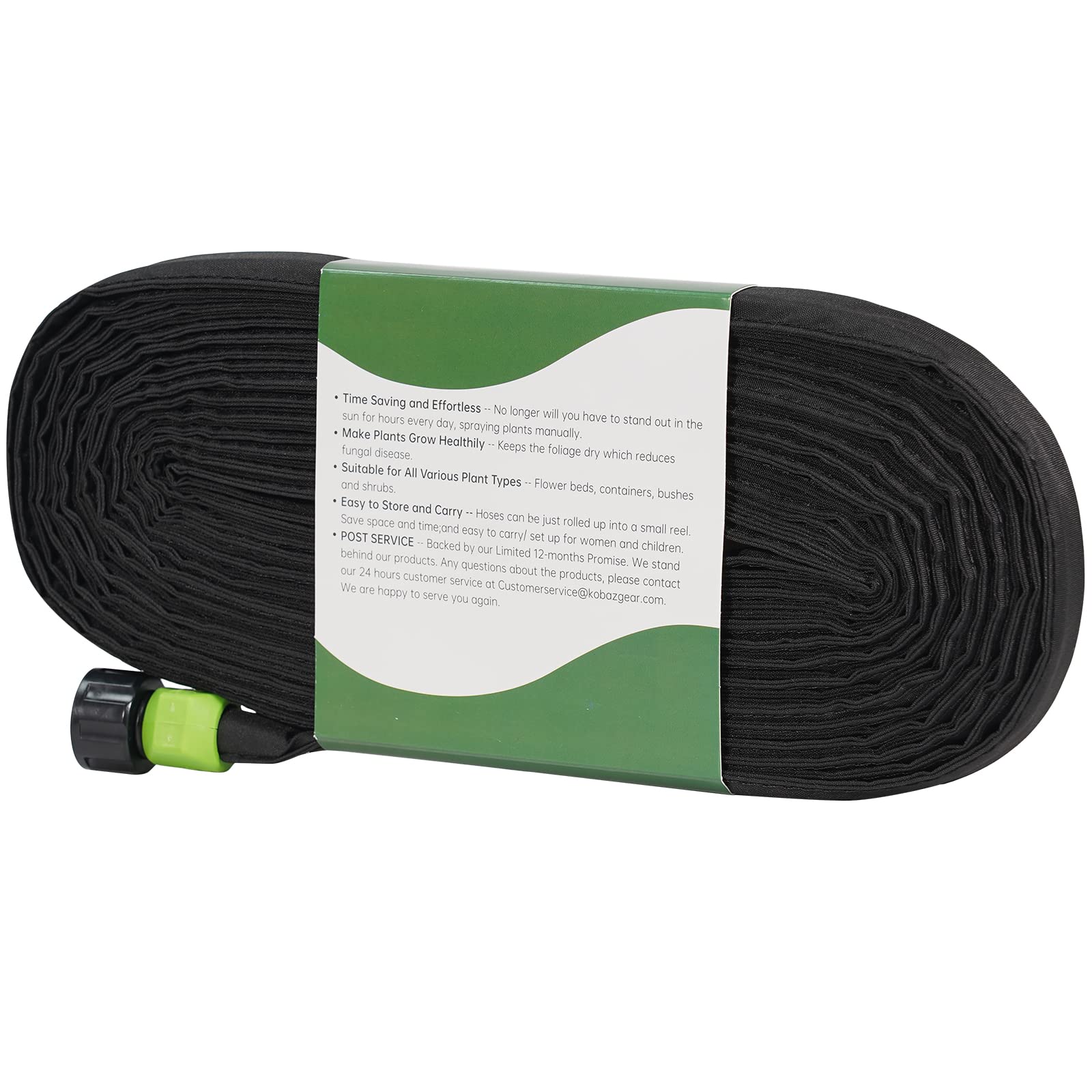 KOBAZ Flat Soaker hose 1/2" x 50 ft for Saving 70% Water, Heavy Duty Double Layer Design ...