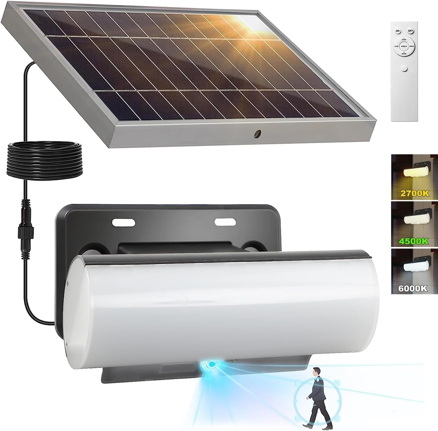 QKVCX Solar Motion Sensor Light,Solar Outdoor Lights Waterproof Solar ...