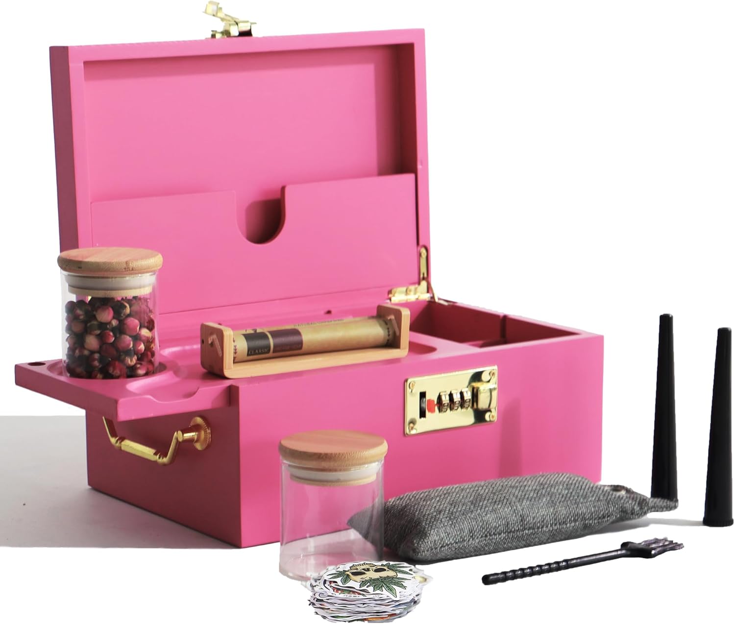 Amazon.com: Bamboo Stash Boxes with Combination Lock, Upgraded with ...