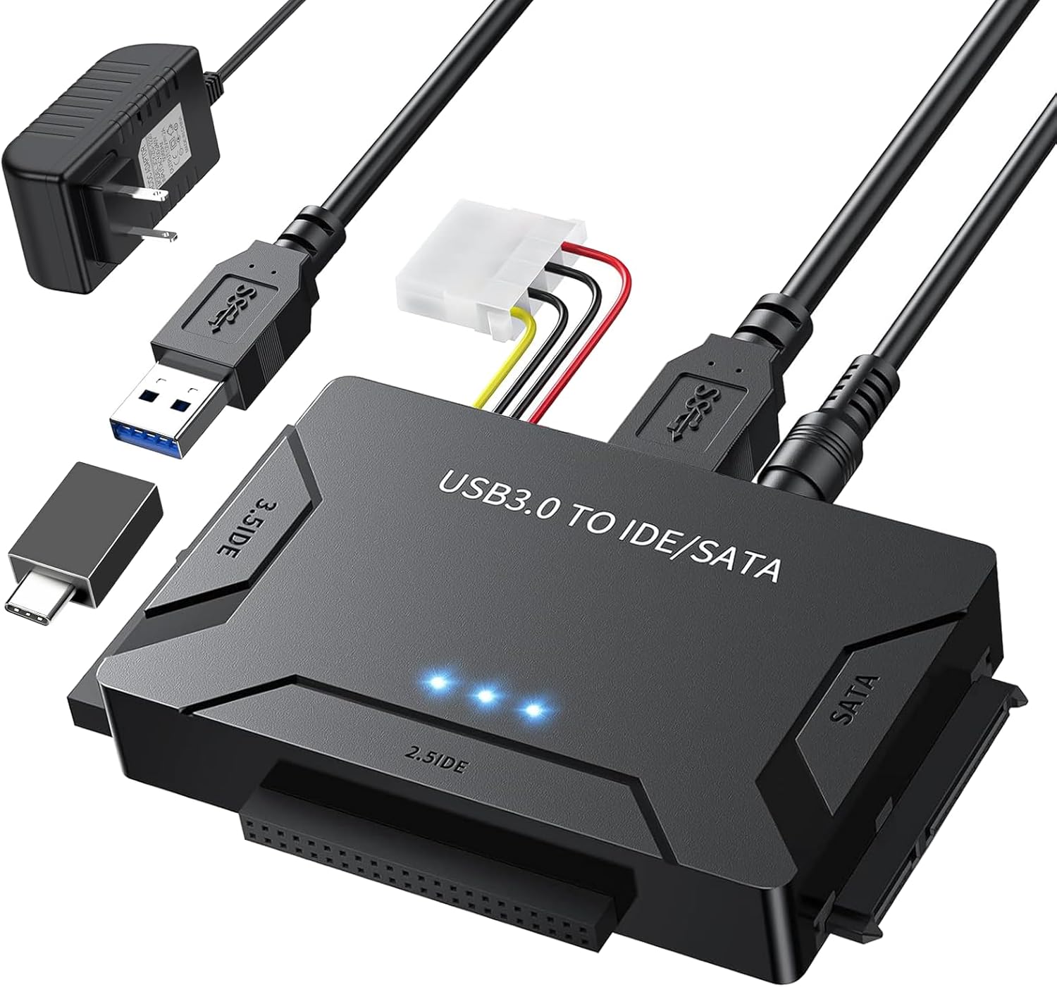 Hard Drive Reader, SATA IDE to USB 3.0 Adapter, USB + Type C External ...
