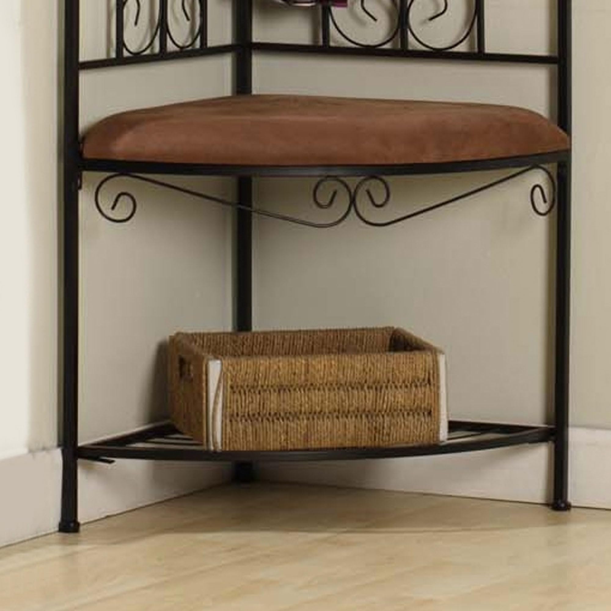 Snapklik.com : Kings Brand Black Metal Corner Entryway Hallway Rack