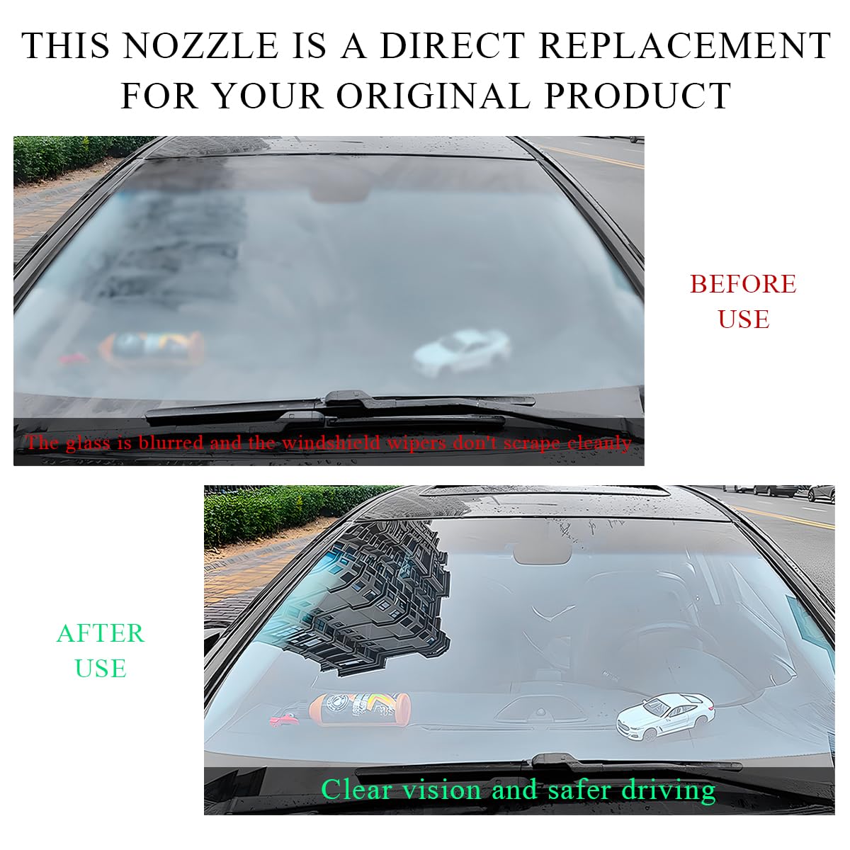 Snapklik.com : KVAEY 2 PCS Front Windshield Washer Nozzles, Windshield ...
