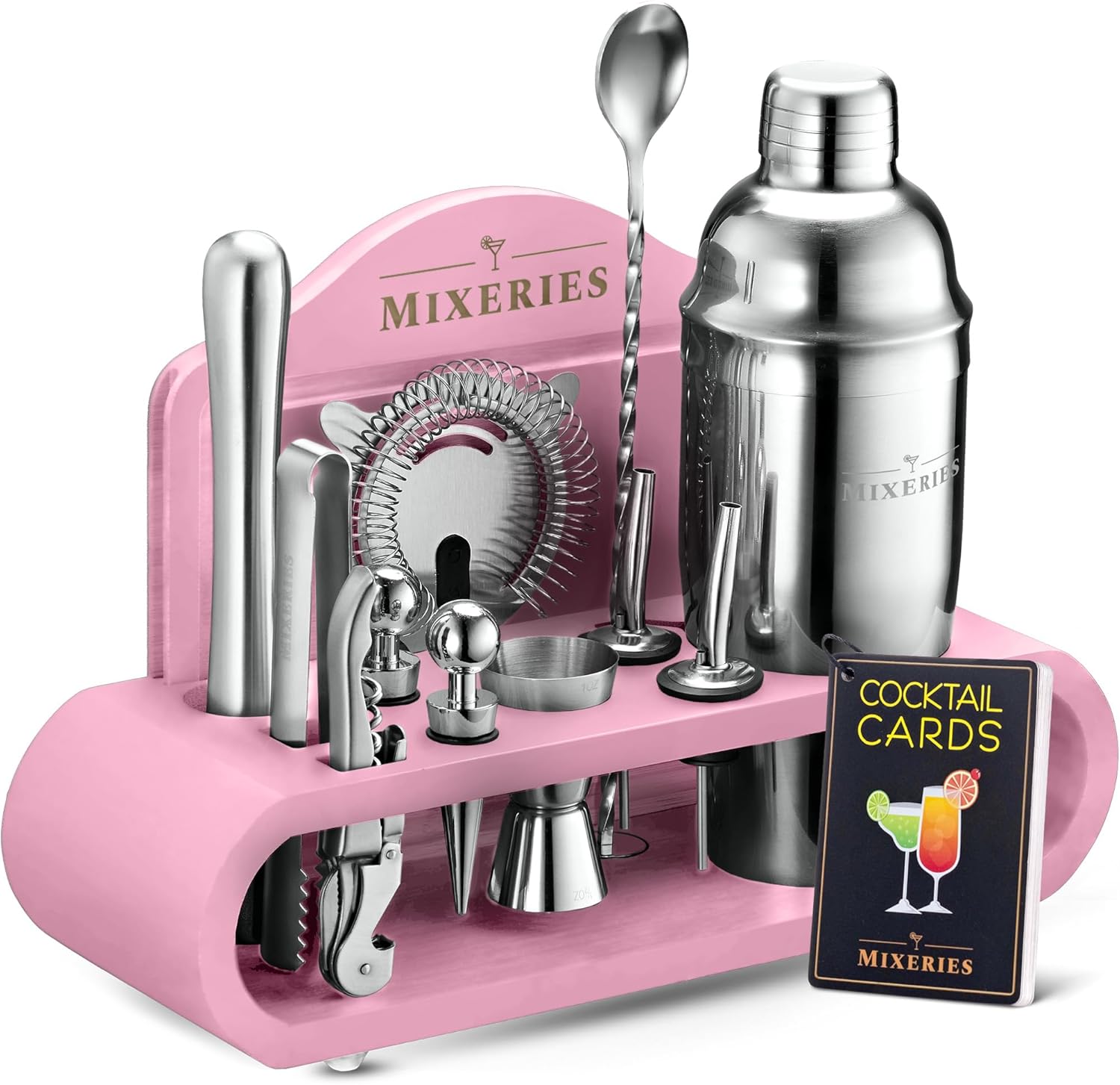Amazon.com: Mixeries Mixology Bartender Kit with Stand - 18 Piece Bar ...